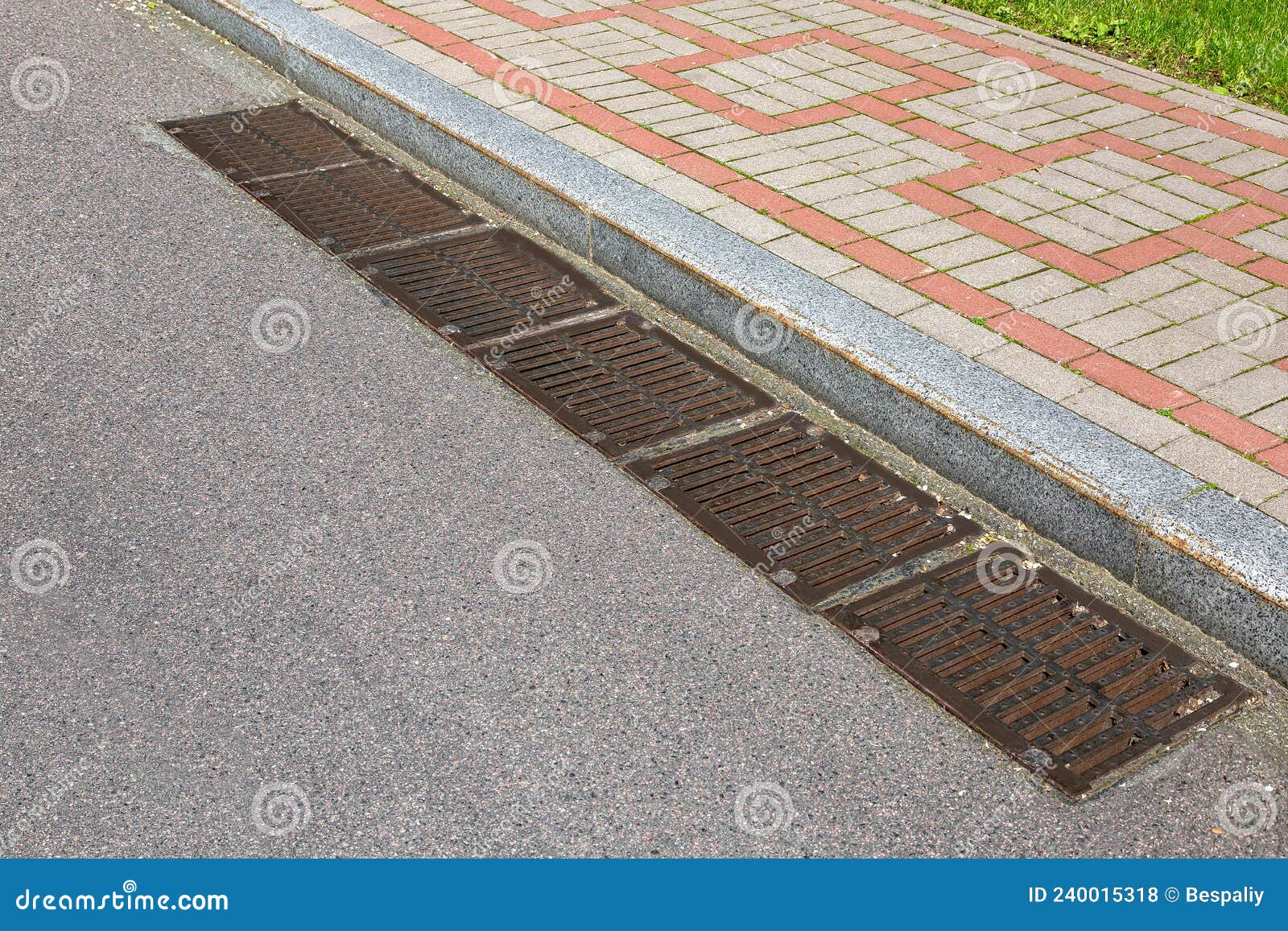 A Lattice Of A Drainage Paving System On A Footpath Made Of Square ...
