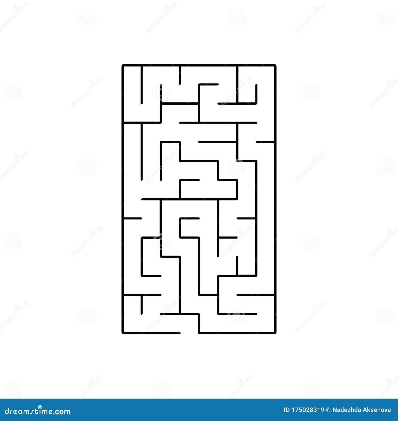 Rectangular Maze . Task for Children and Adults. Play and Learn Stock ...