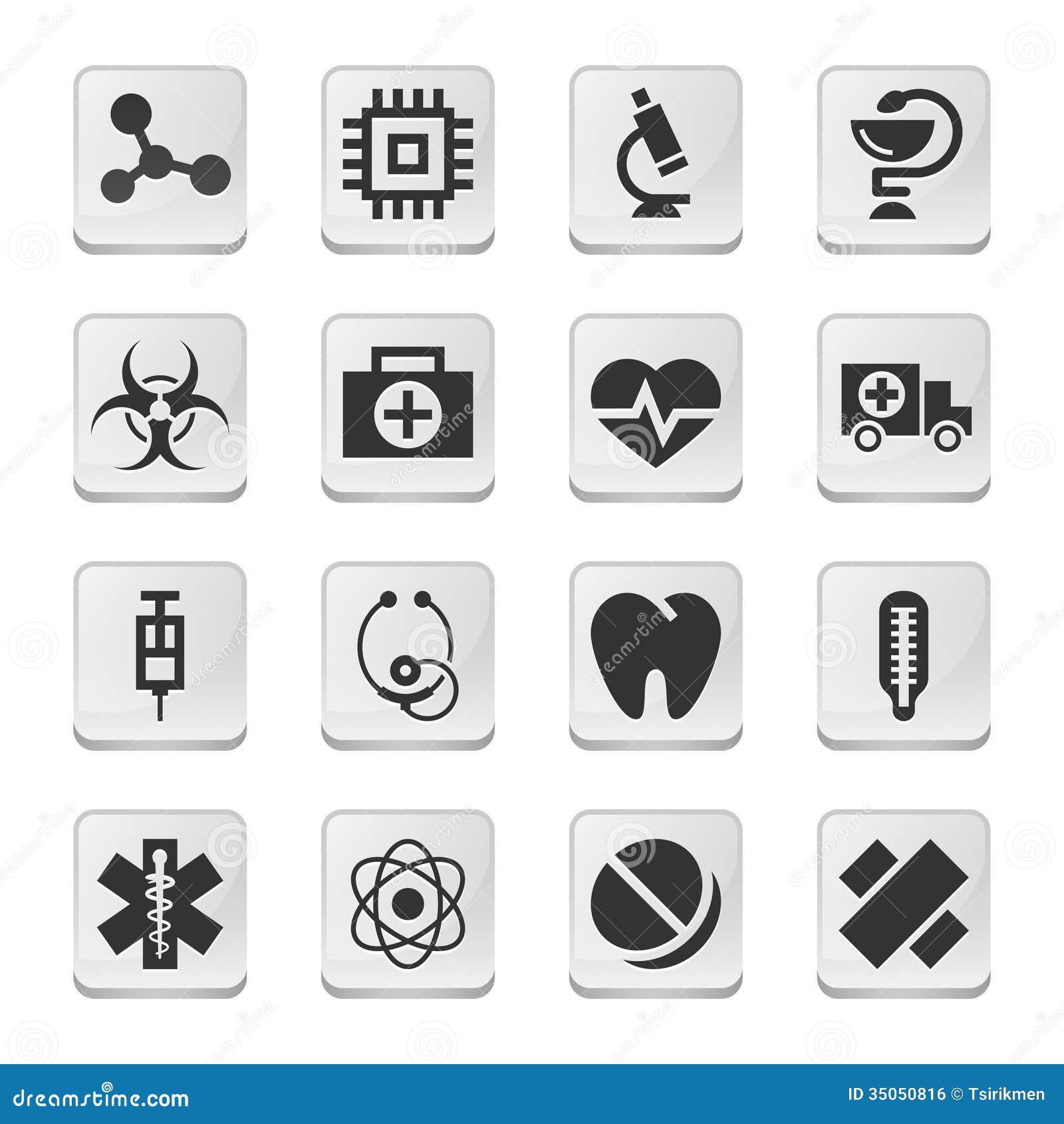 Rectangular medical icons stock vector. Illustration of cardiogram ...