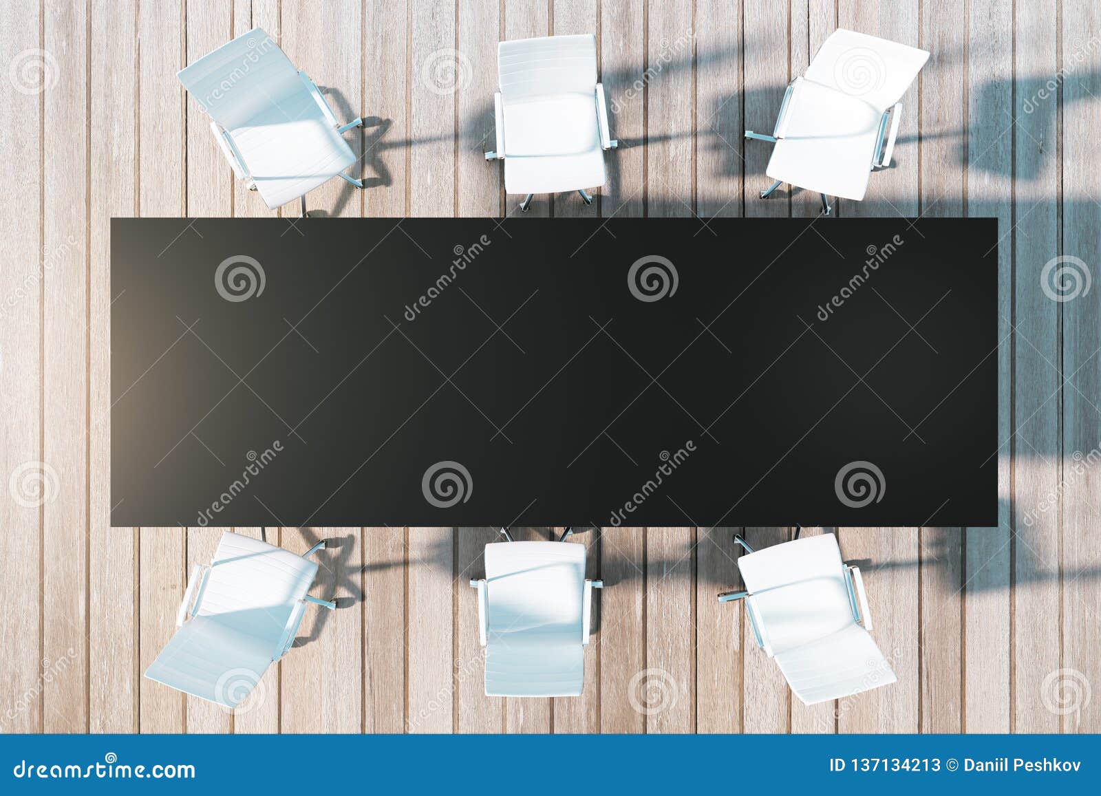 Rectangular meeting table stock illustration. Illustration of floor ...