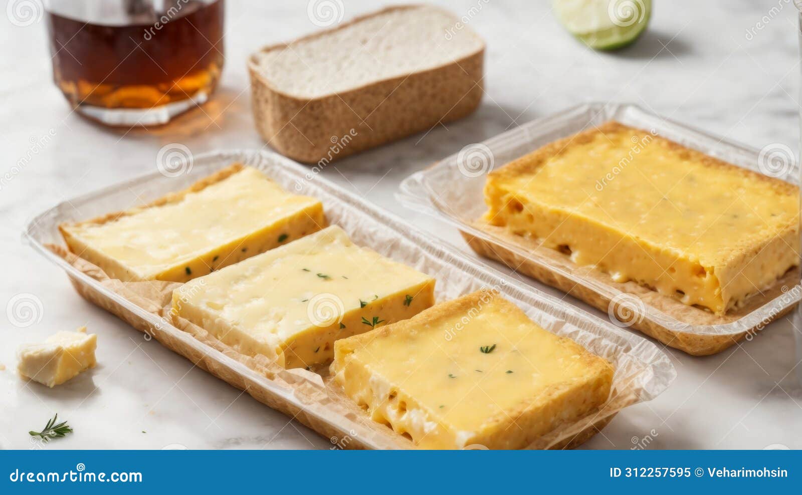 Rectangular Melted Cheese in Packing and without Packaging Stock ...