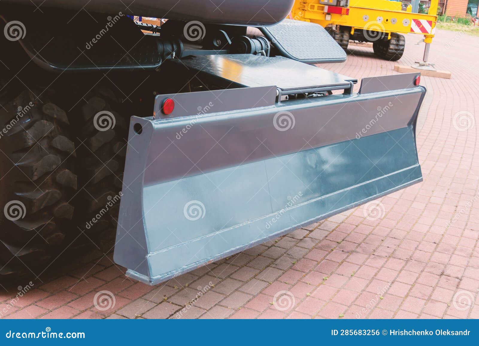 Rectangular Metal Bucket of a Construction Excavator Stock Photo ...
