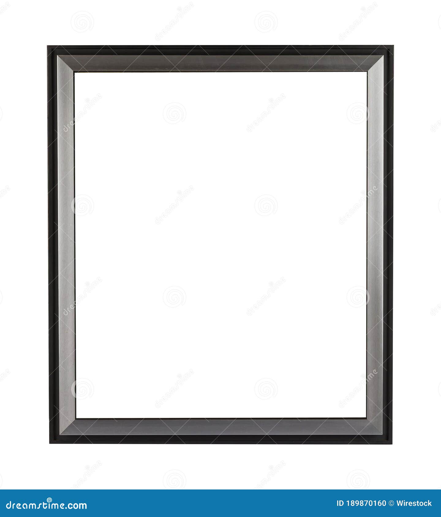 Rectangular Metal Frame for Painting or Picture Isolated on a White ...