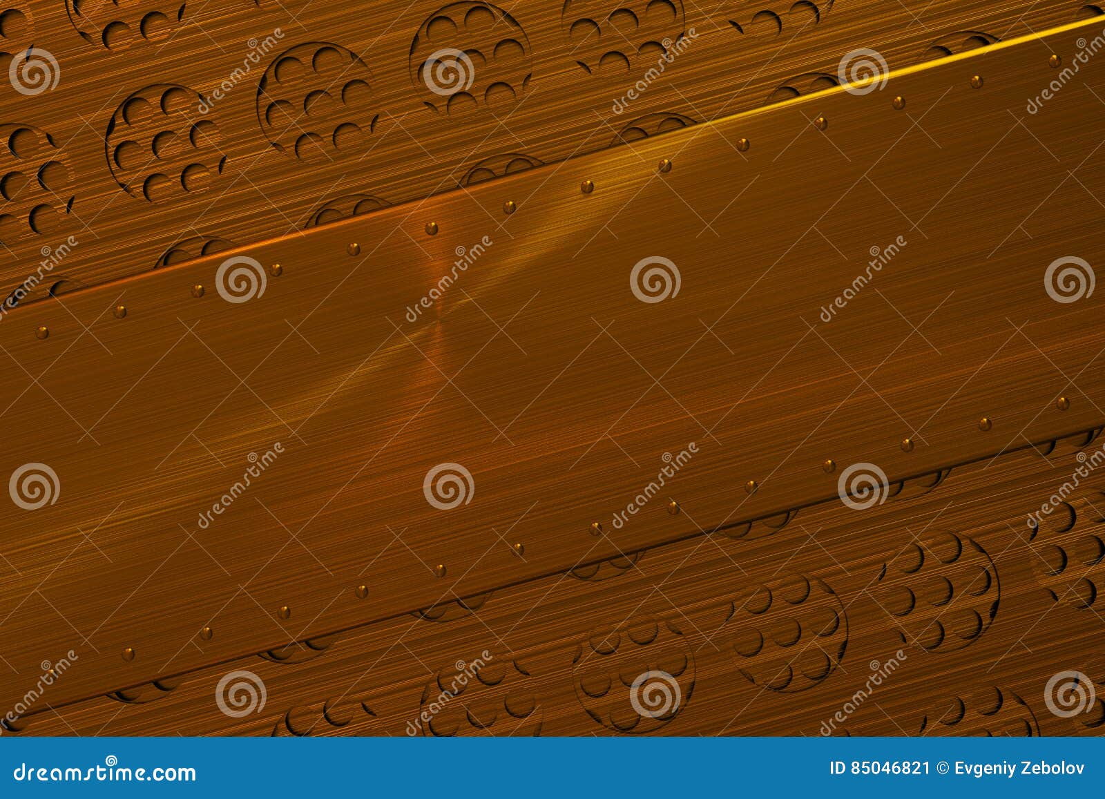 Rectangular Metal Plate with Rivets on Circular Grille Background Stock ...