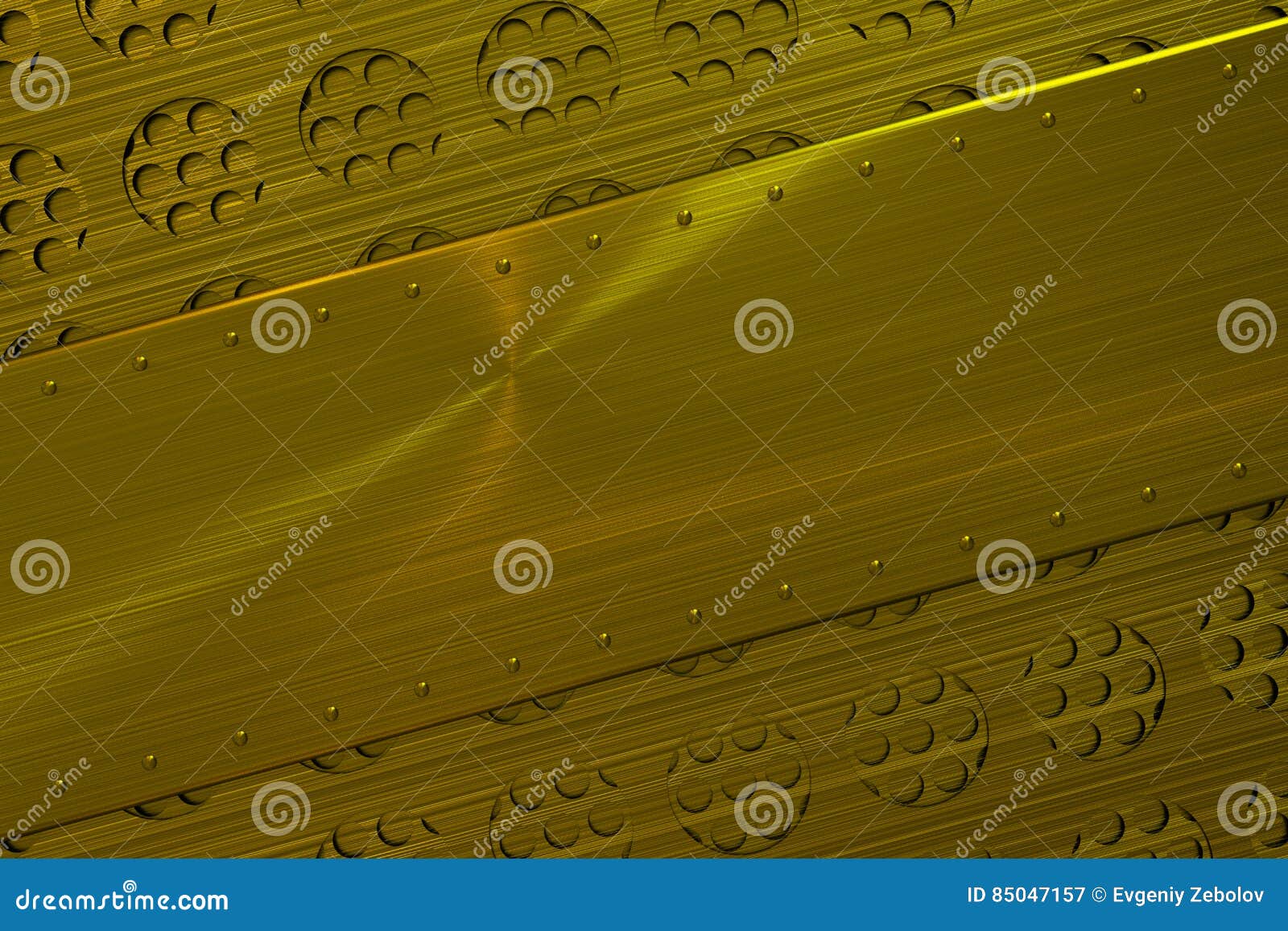 Rectangular Metal Plate with Rivets on Circular Grille Background Stock ...