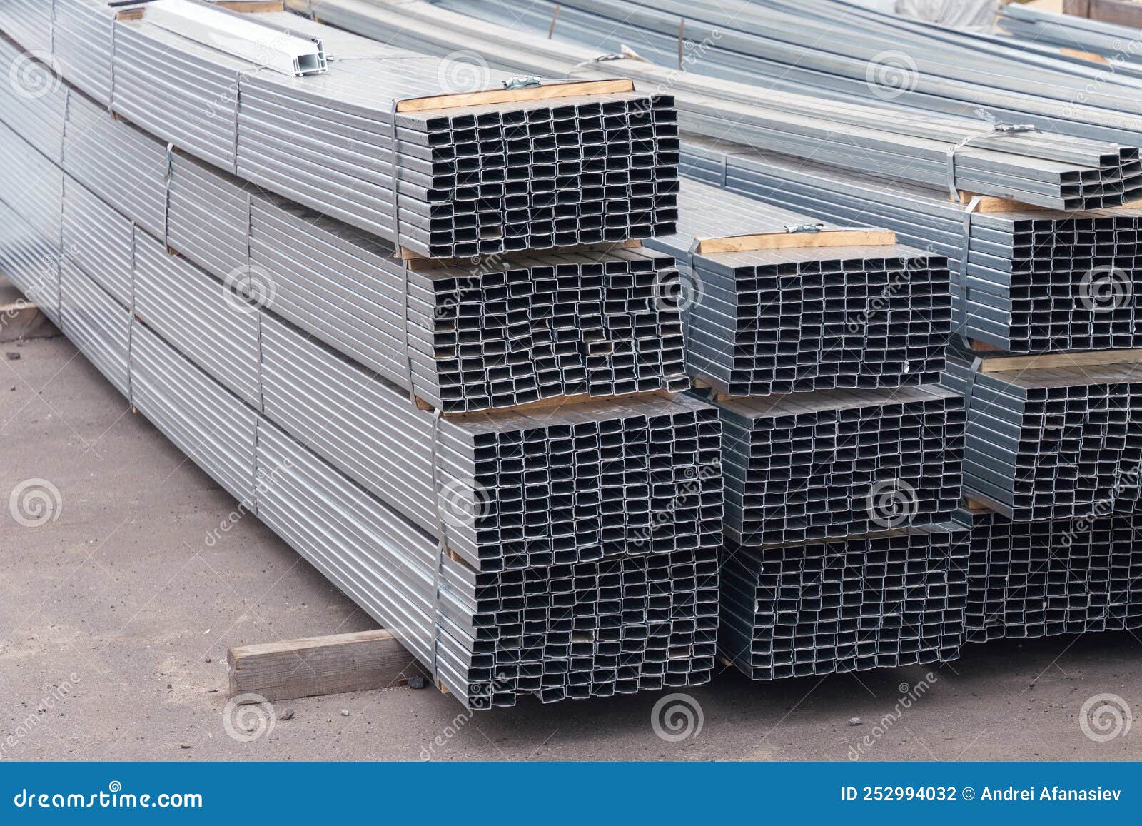 Rectangular Metal Profile Pipe in a Metal Products Warehouse Stock ...