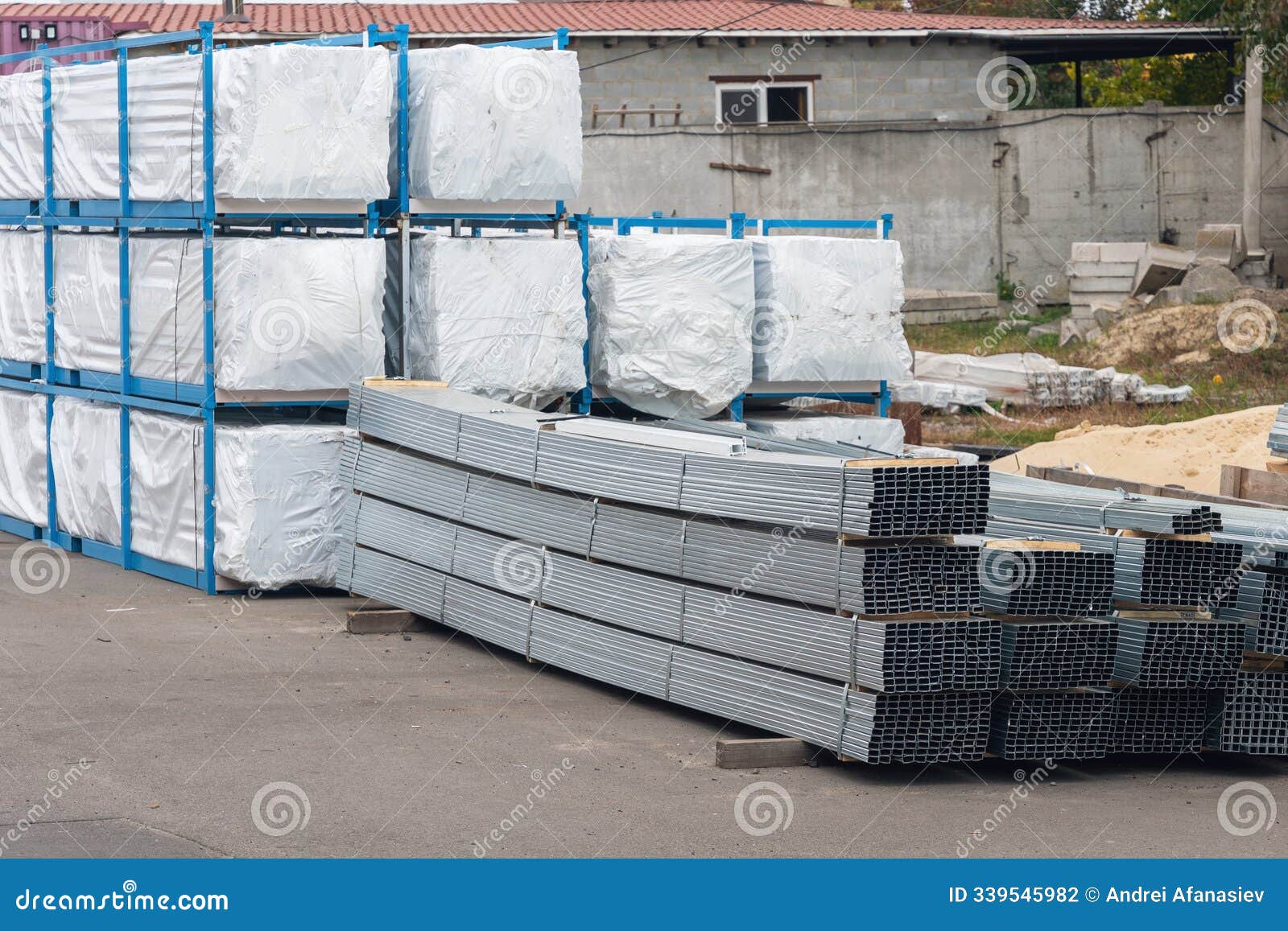 Rectangular Metal Profile Pipe in a Metal Products Warehouse Stock ...