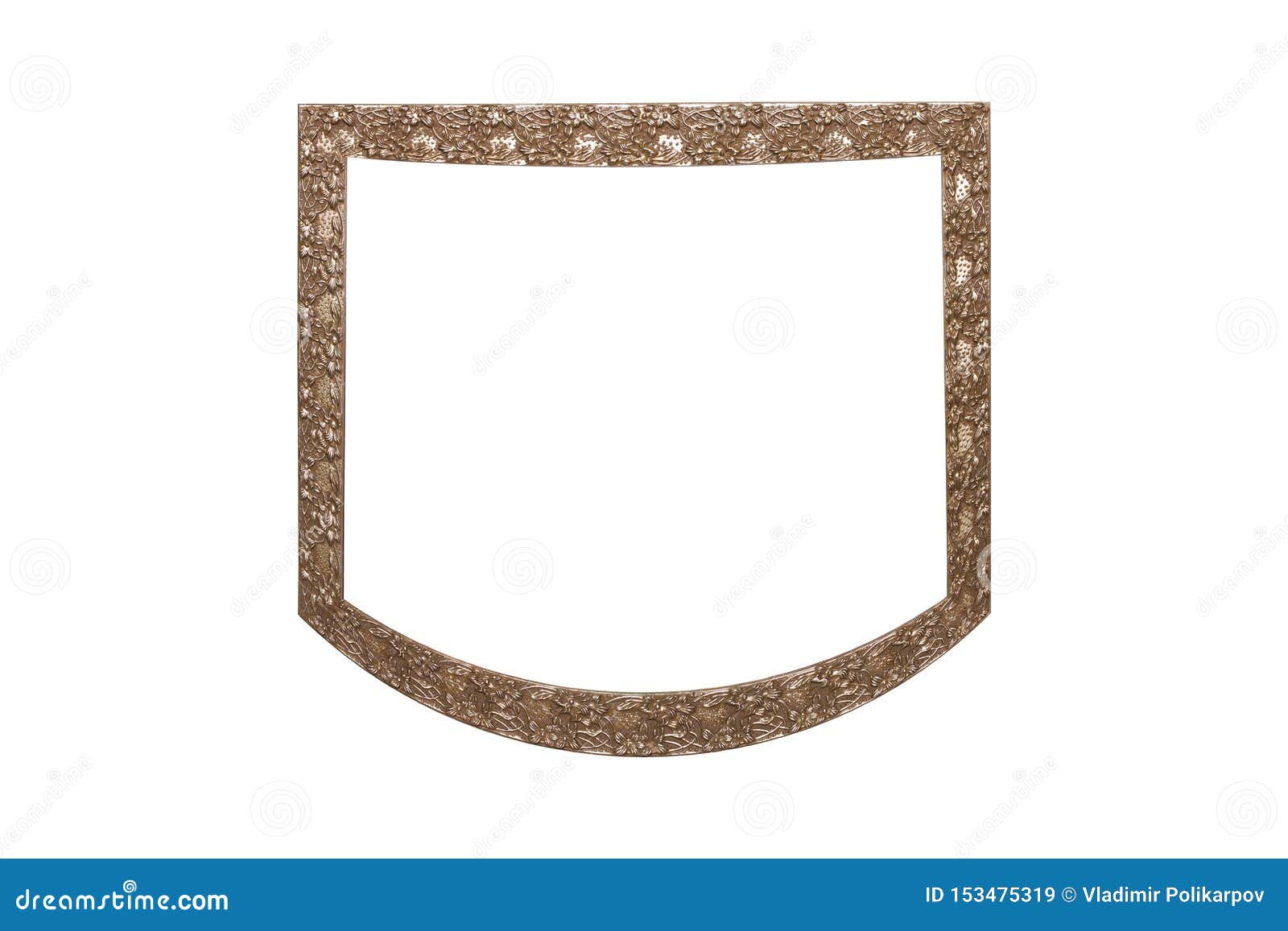 Rectangular Metal Vintage Frame. Isolated on White Stock Image - Image ...