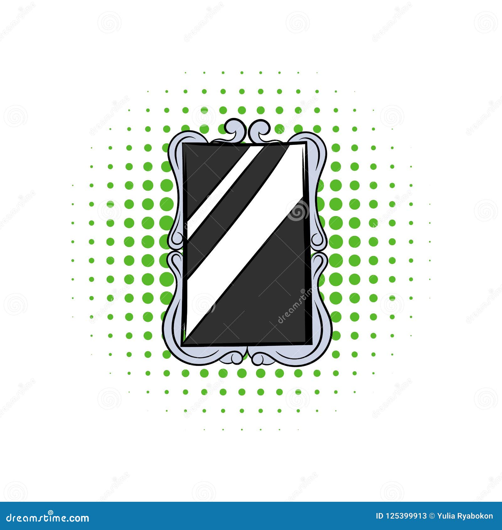 Rectangular Mirror Comics Icon Stock Illustration - Illustration of ...
