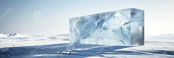 A Rectangular Monolith of Ice with Geometric Patterns Etched Onto Its ...