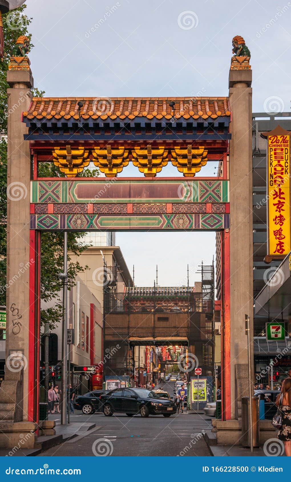 Rectangular Monumental Gate As Entrance To Chinatown, Melbourne ...