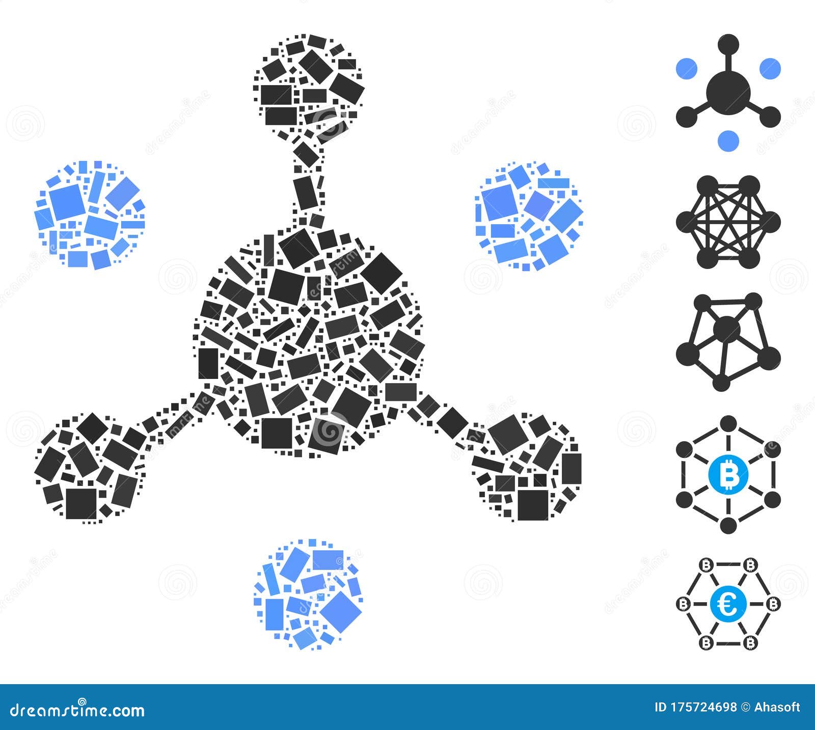 Rectangular Mosaic Data Network Stock Illustration - Illustration of ...