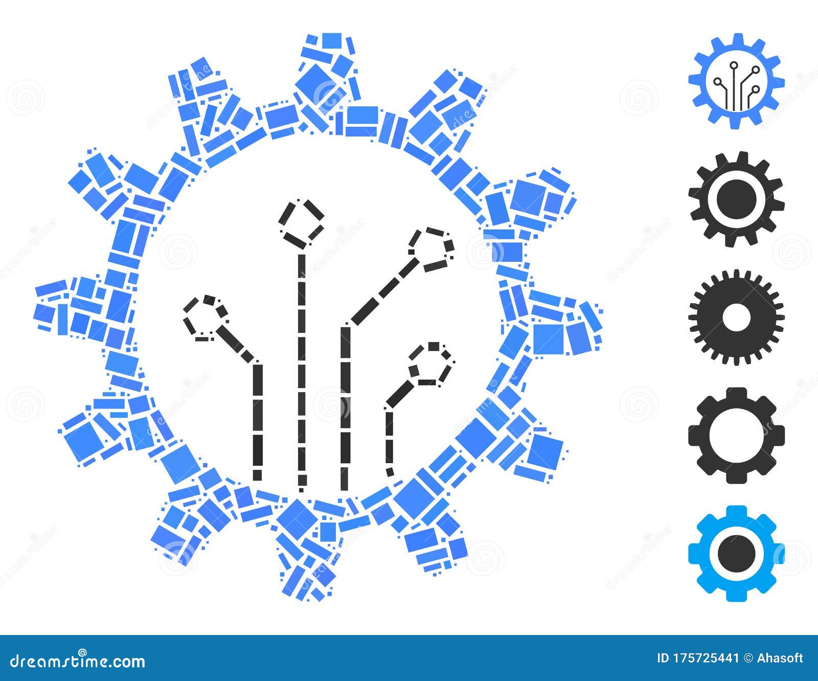 Rectangular Mosaic Gear Chip Stock Illustration - Illustration of ...
