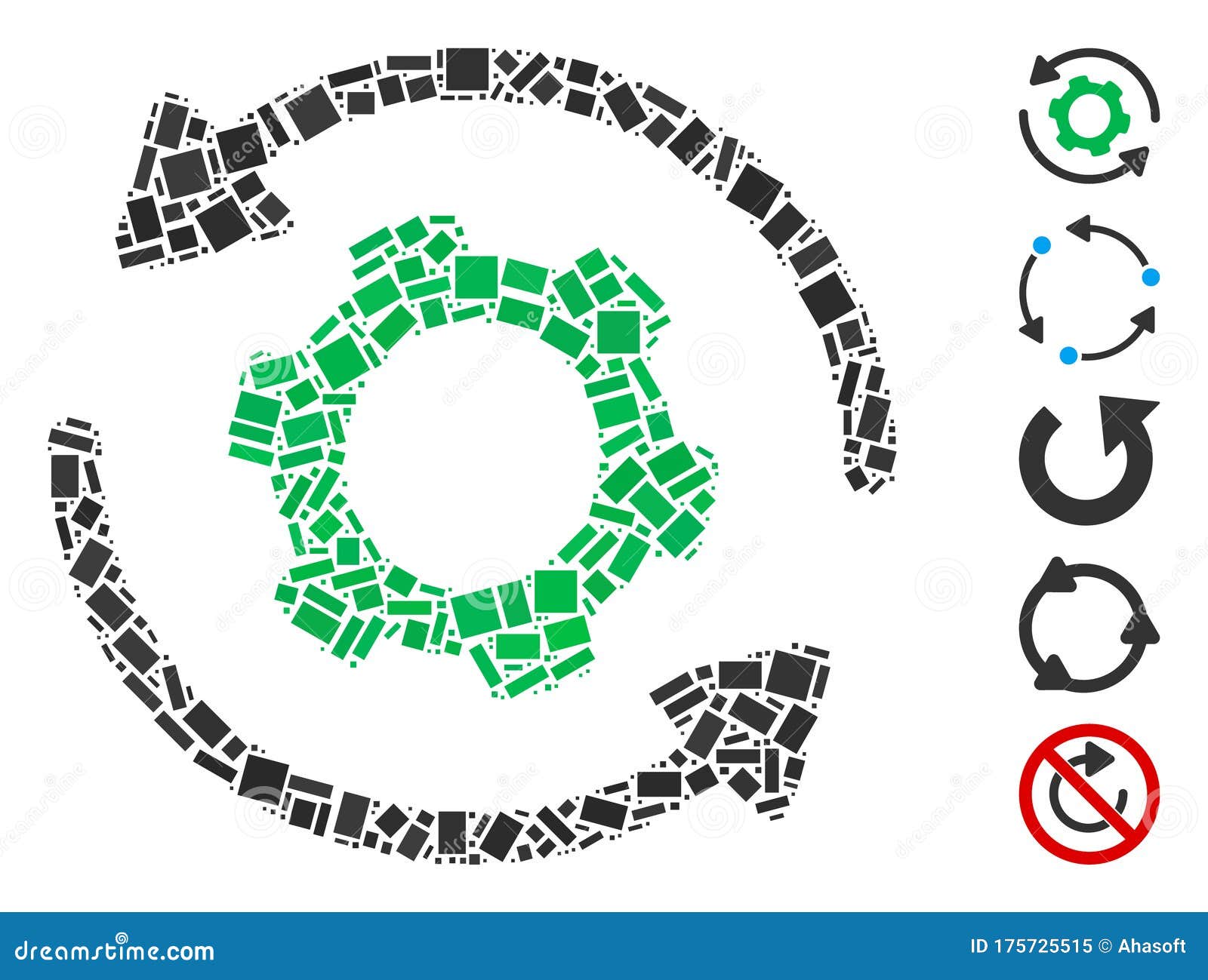 Rectangular Mosaic Infinite Rotation Stock Illustration - Illustration ...