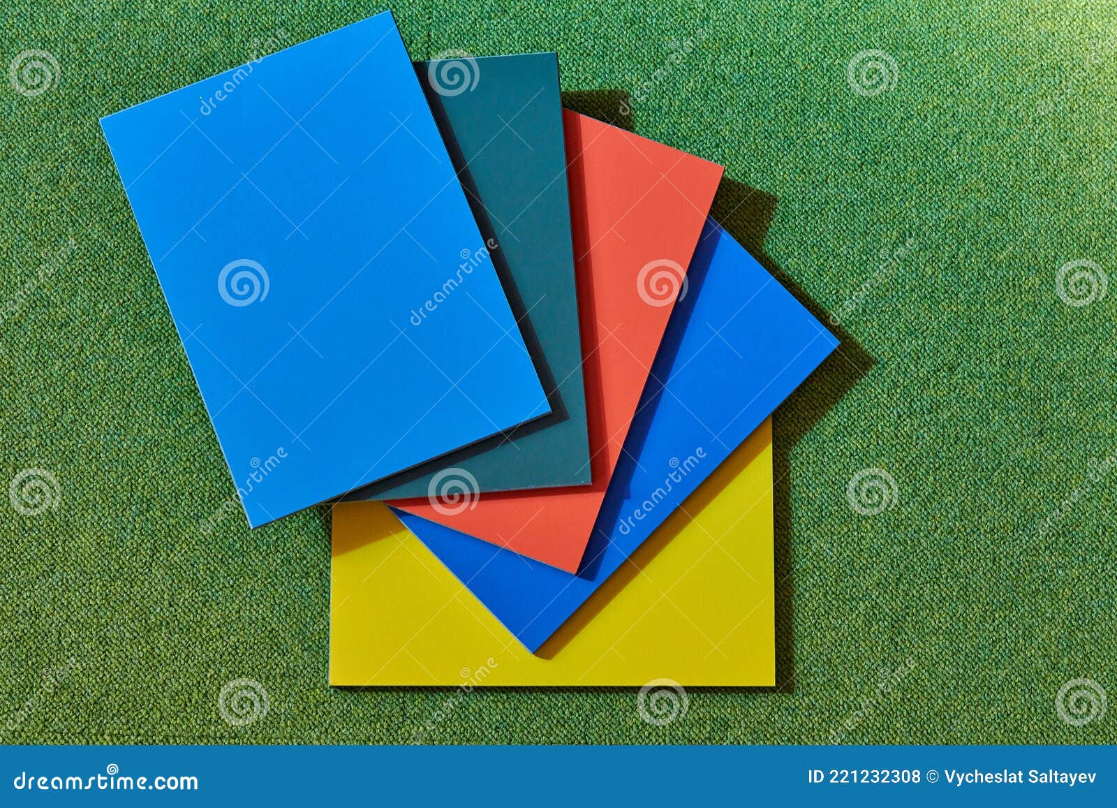 Rectangular Multicolored Texture Tiles on a Green Background Stock ...