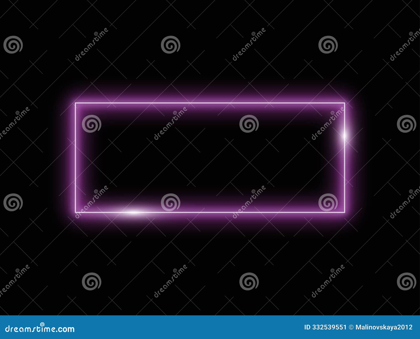 Rectangular Neon Frame Purple Pink Color on Black Background Stock ...