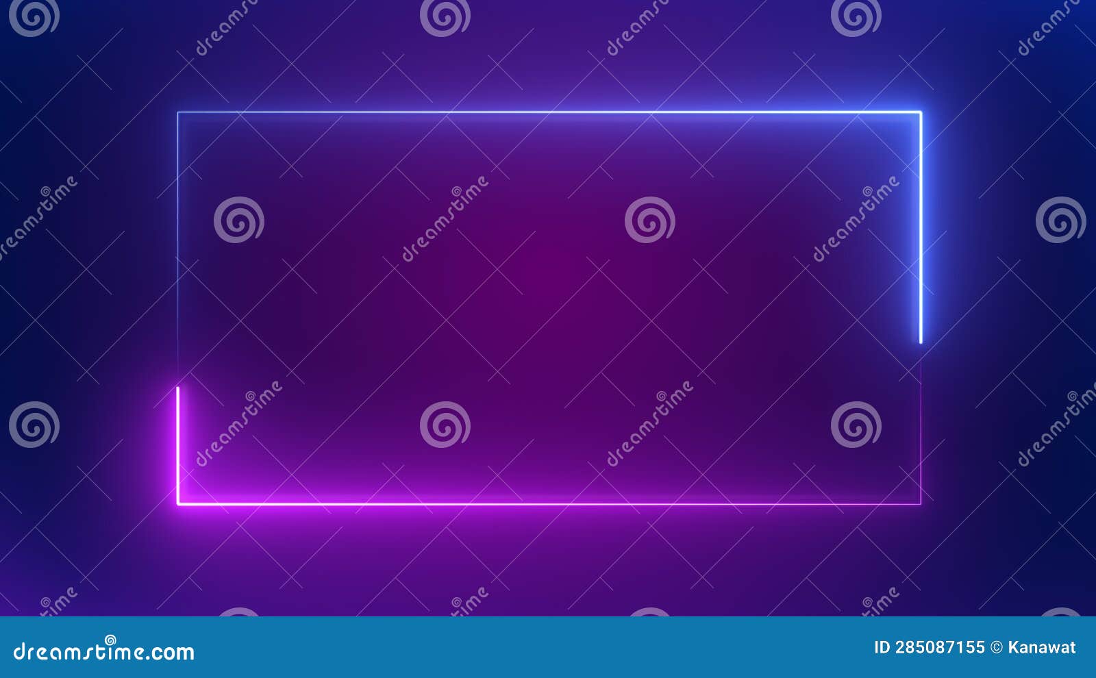 Rectangular Neon Light Glowing with Space Abstract Background Stock ...
