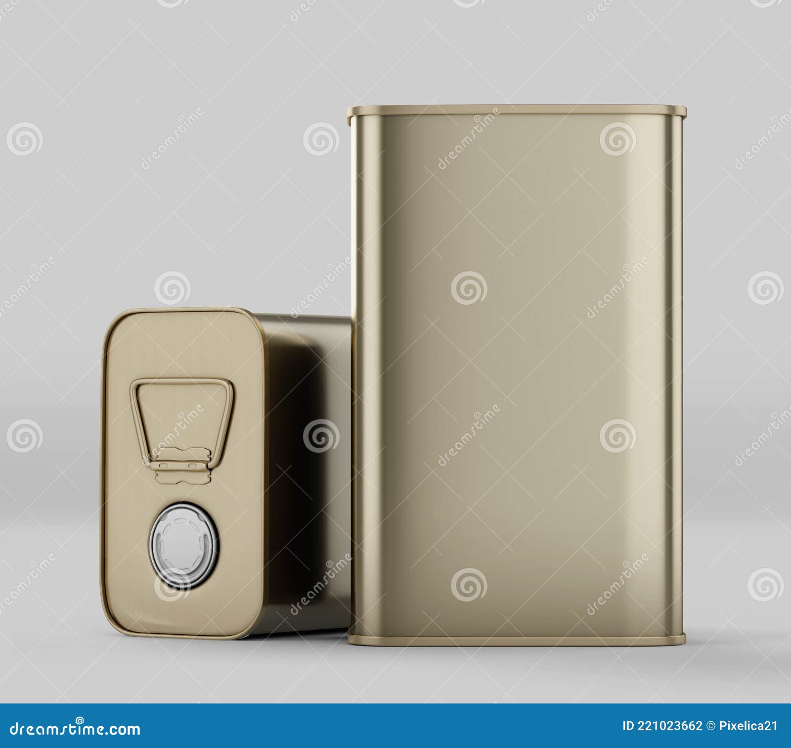 Rectangular Olive Oil Tin Can Mockup, Golden Liquid Container, 3d ...