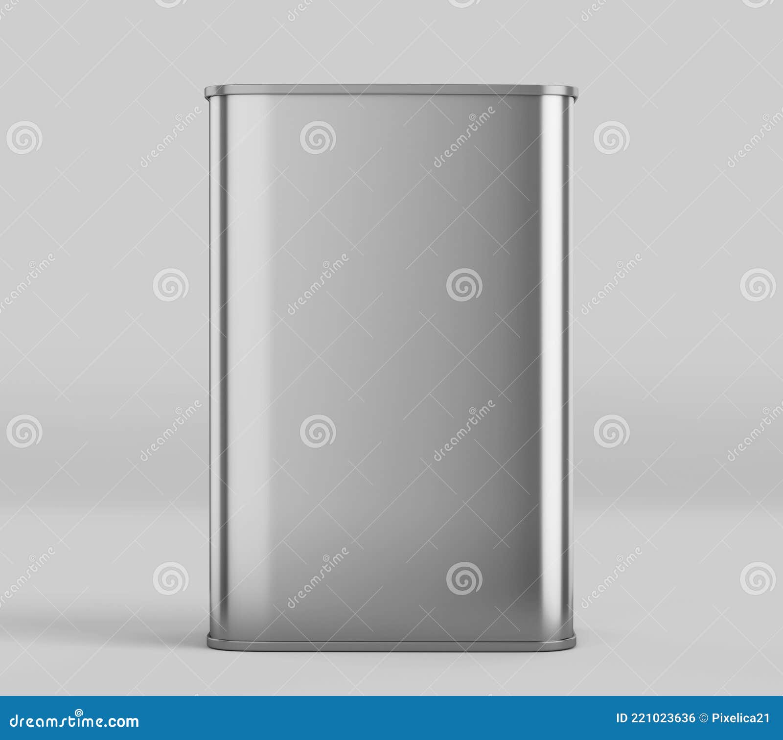 Rectangular Olive Oil Tin Can Mockup, Silver Liquid Container, 3d ...