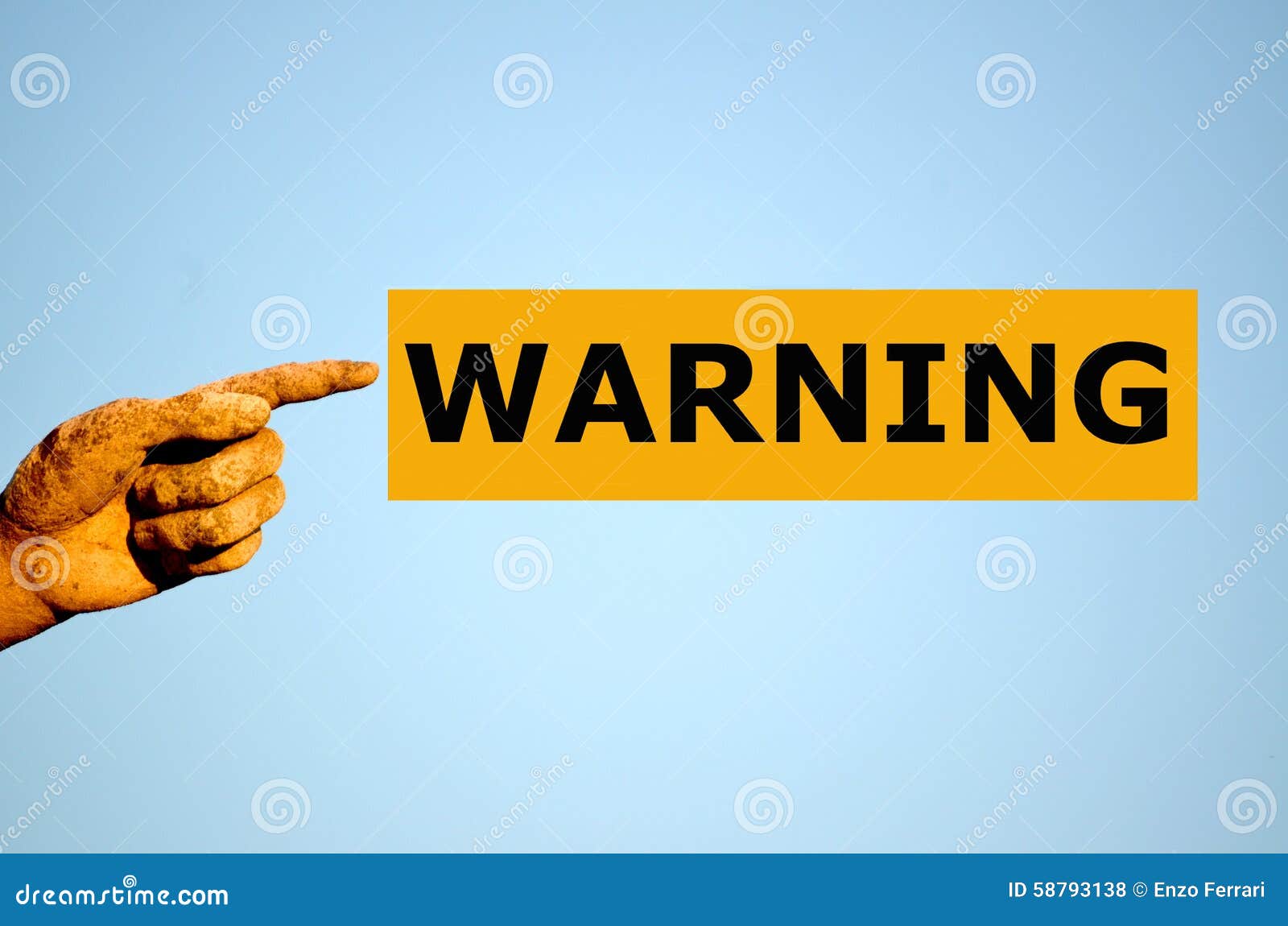 Rectangular Orange Label WARNING Stock Photo - Image of business, card ...