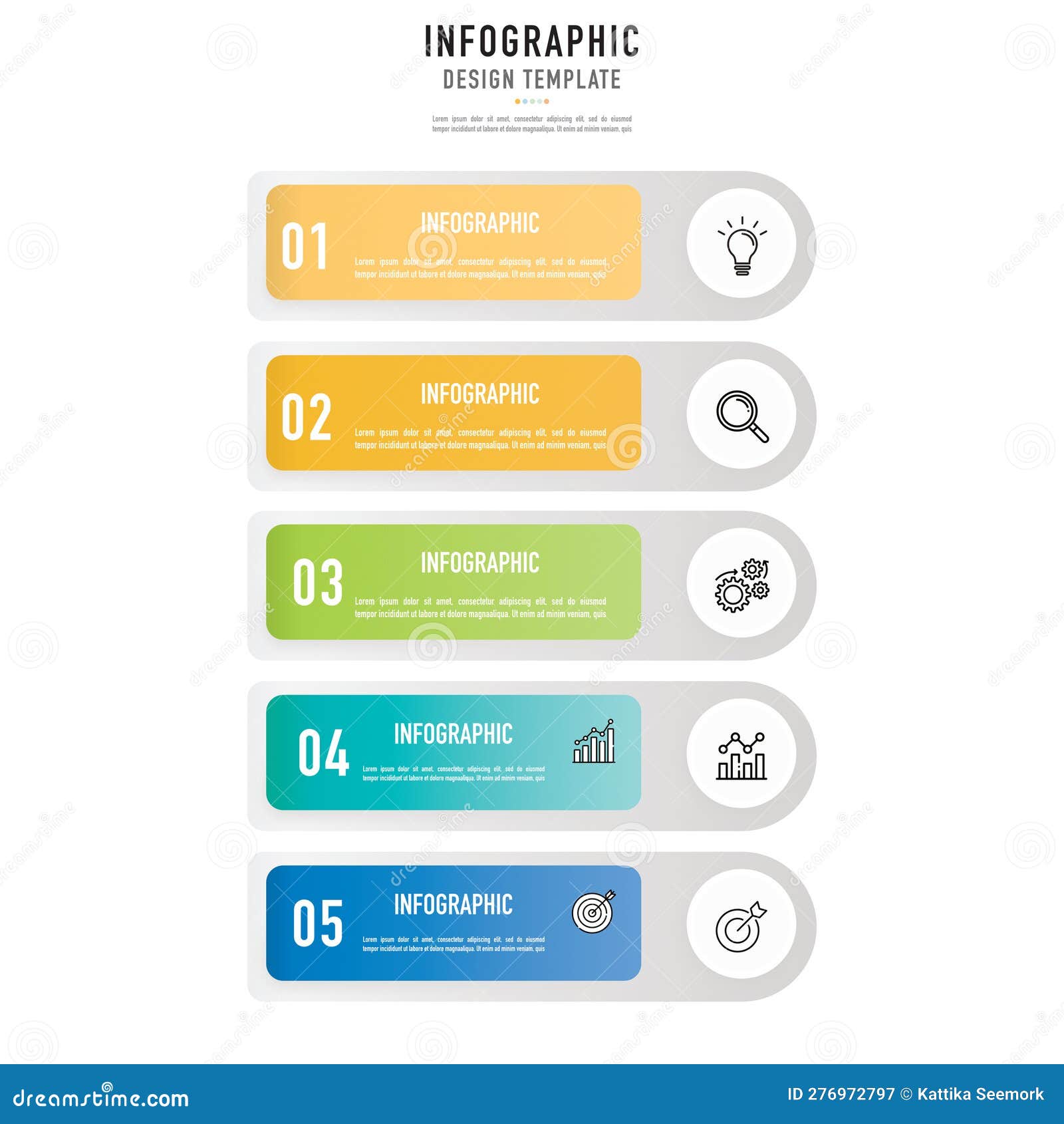 Rectangular Tag Infographic for Business Presentation Stock ...