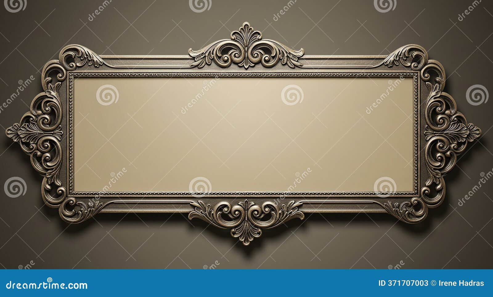 Rectangular Ornate Stone Plaque With Floral Embellishments Isolated In ...