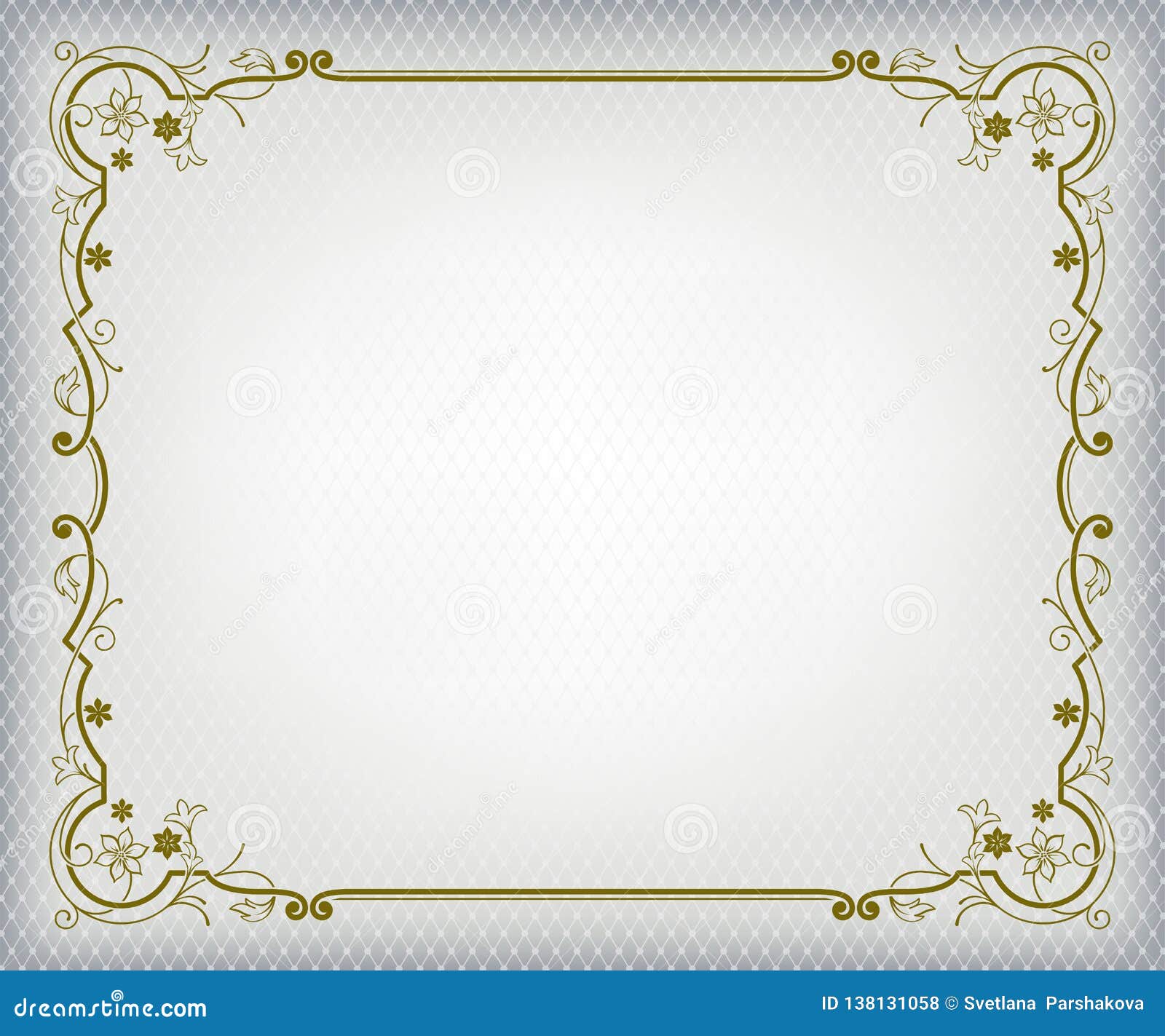 Rectangular Ornate Framework. Decorative Floral Corners. Stock Vector ...