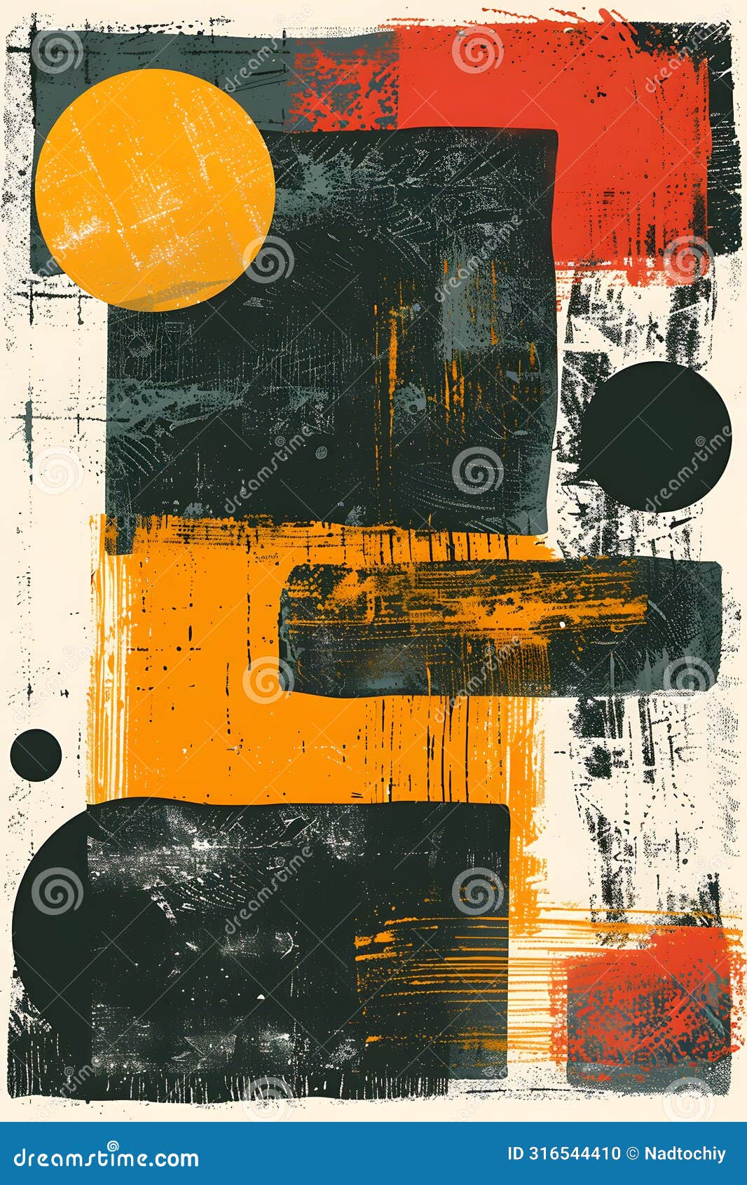 Abstract Art with a Vibrant Yellow Circle in the Center Stock Photo ...