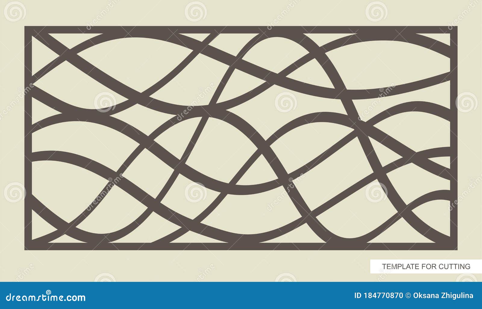 Rectangular Panel with Abstract Modern Wavy Lines Pattern. Stock Vector ...