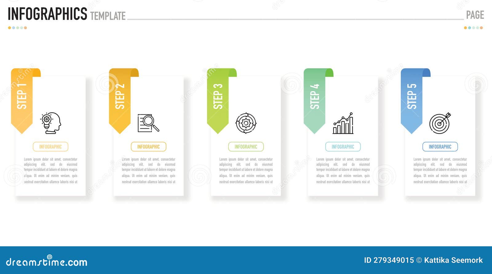 Rectangular Paper Origami Infographic for Business Presentation Stock ...