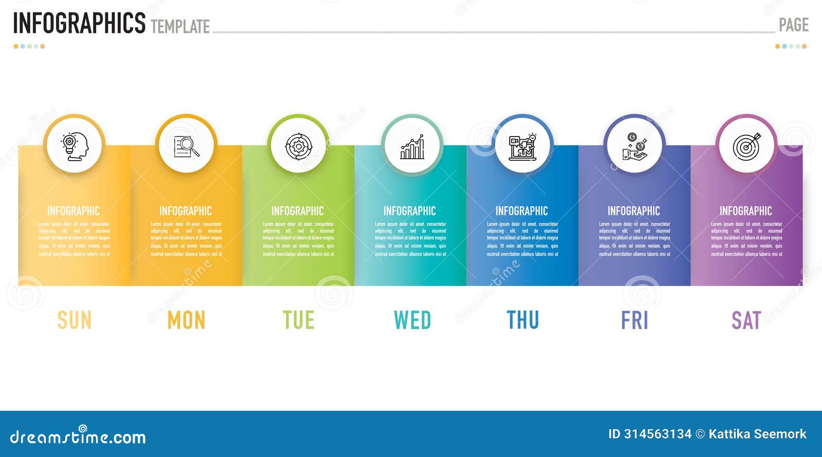Rectangular Paper Origami Weekly Infographic for Business Presentation ...