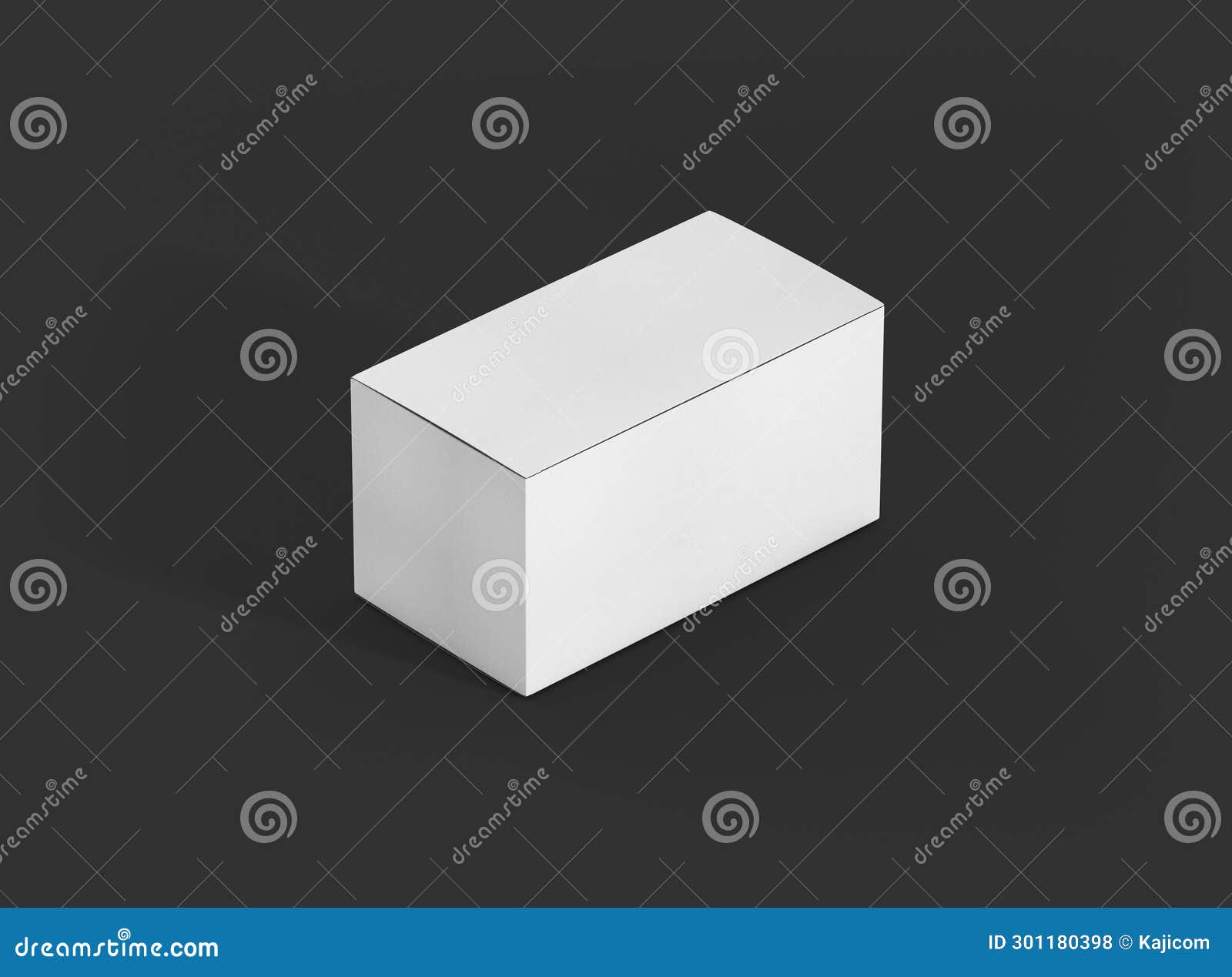 Rectangular Paper Package Box Mockup Isolated on Black Background. 3D ...