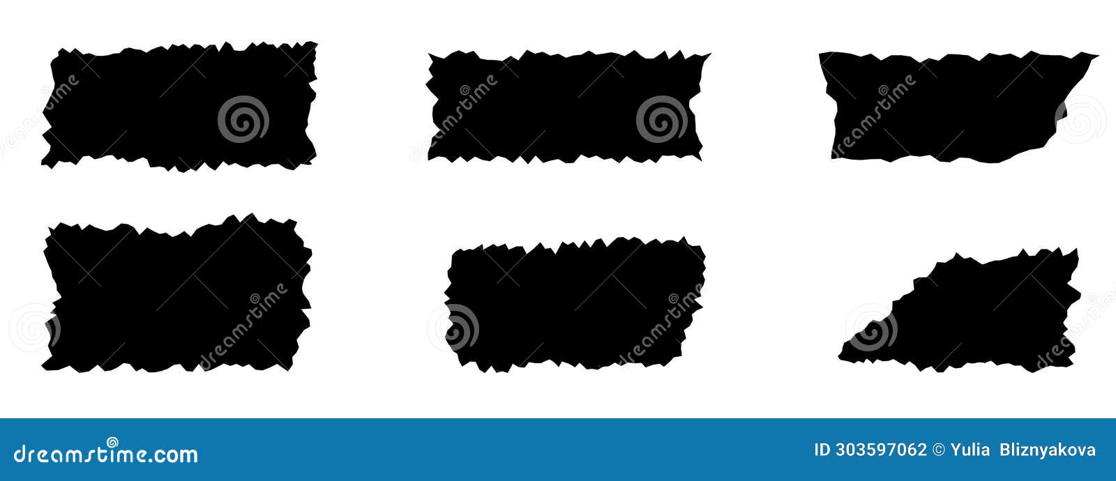 Rectangular Torn Paper Shred Vector Set. | CartoonDealer.com #256393024