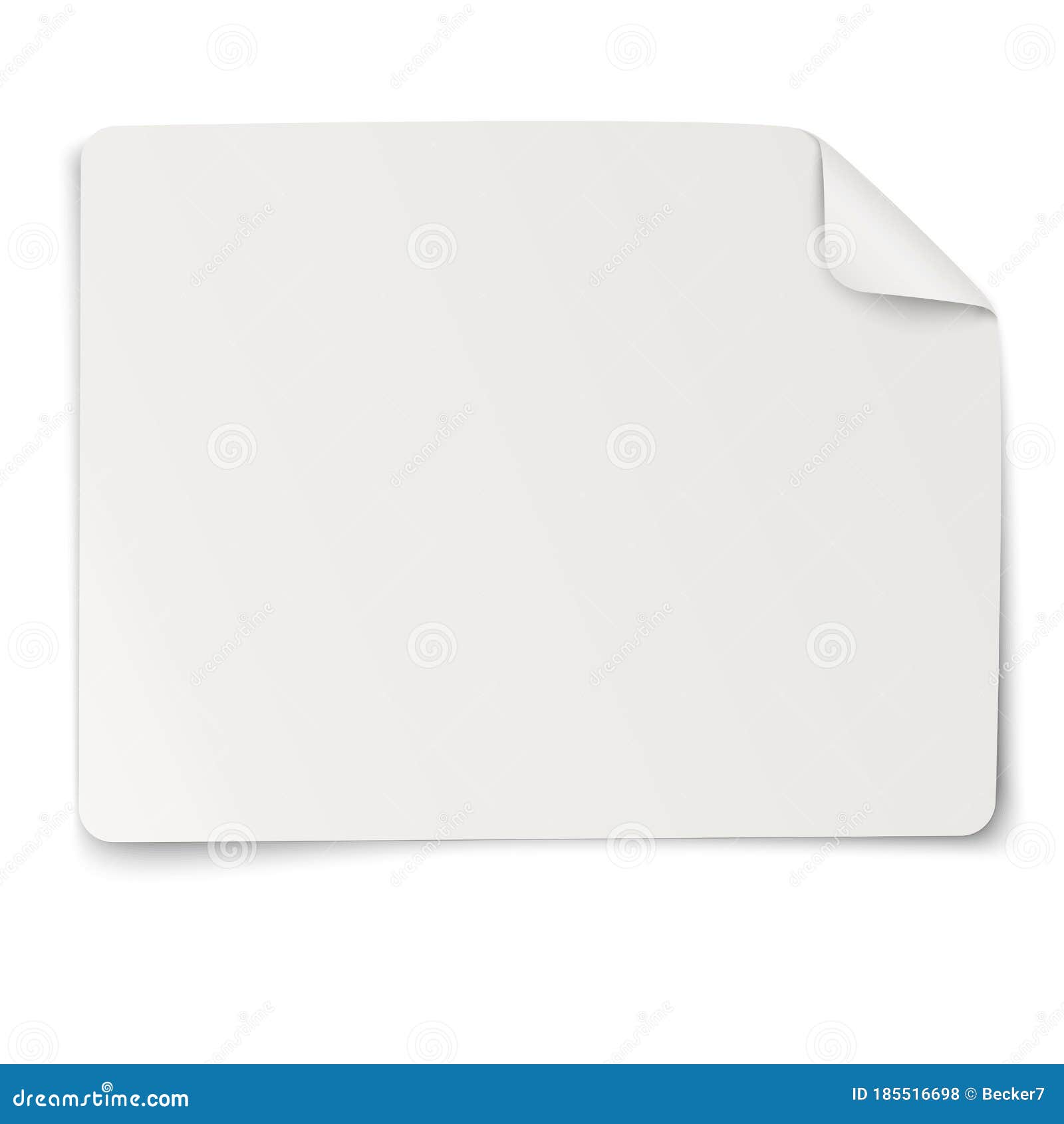 Rectangular Paper Sticker Note Isolated on White Background Stock ...