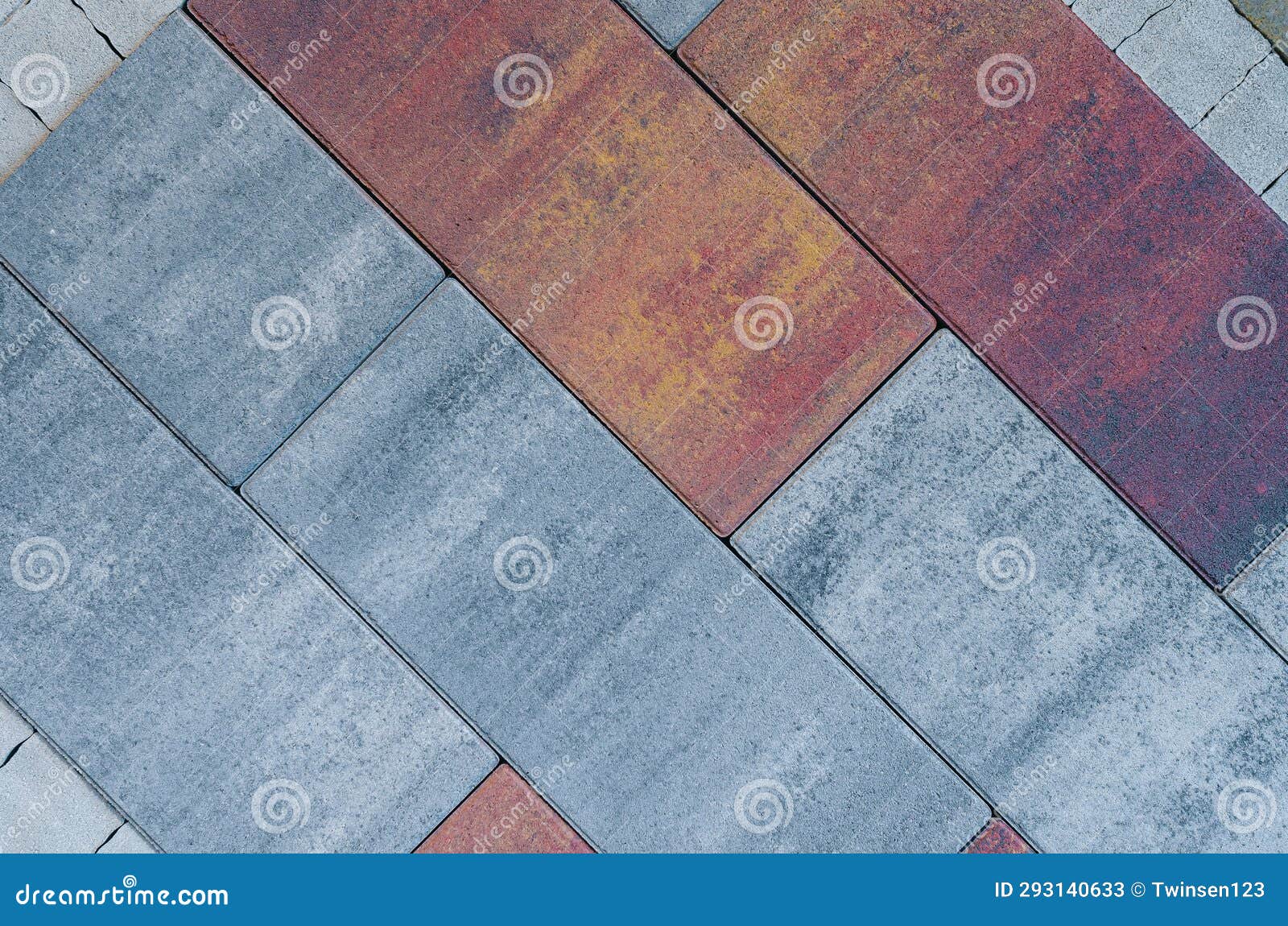 Rectangular Paving Stones are Laid Out on the Square. Close Up View ...