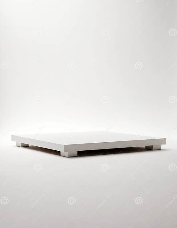 Rectangular Pedestal for Product Display - on a Light-colored Wall ...