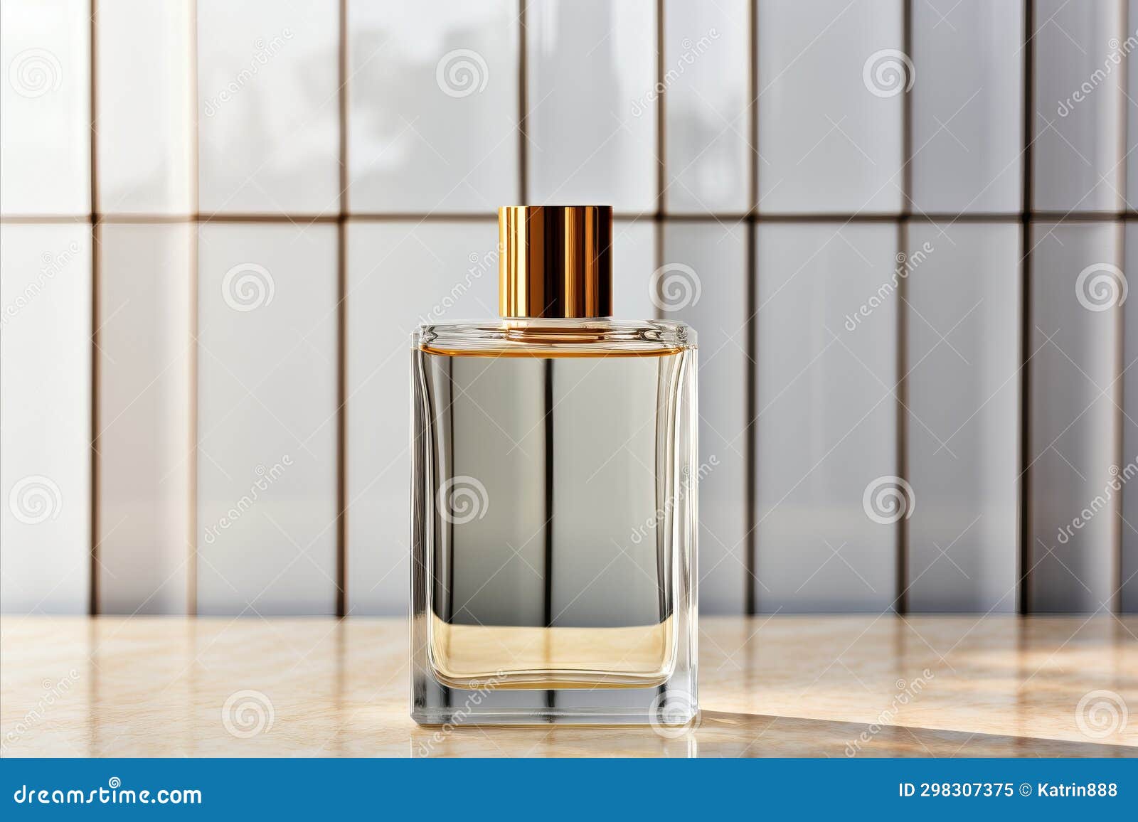 Rectangular Perfume Spray with Golden Cap Stock Image - Image of spray ...