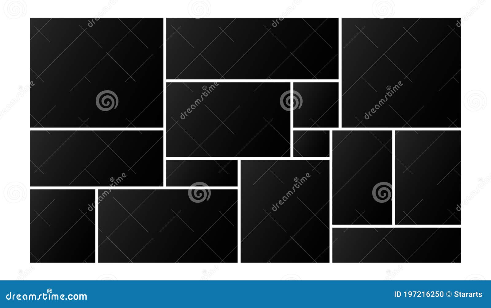 Rectangular Photo Collage Frame for Images Stock Vector - Illustration ...