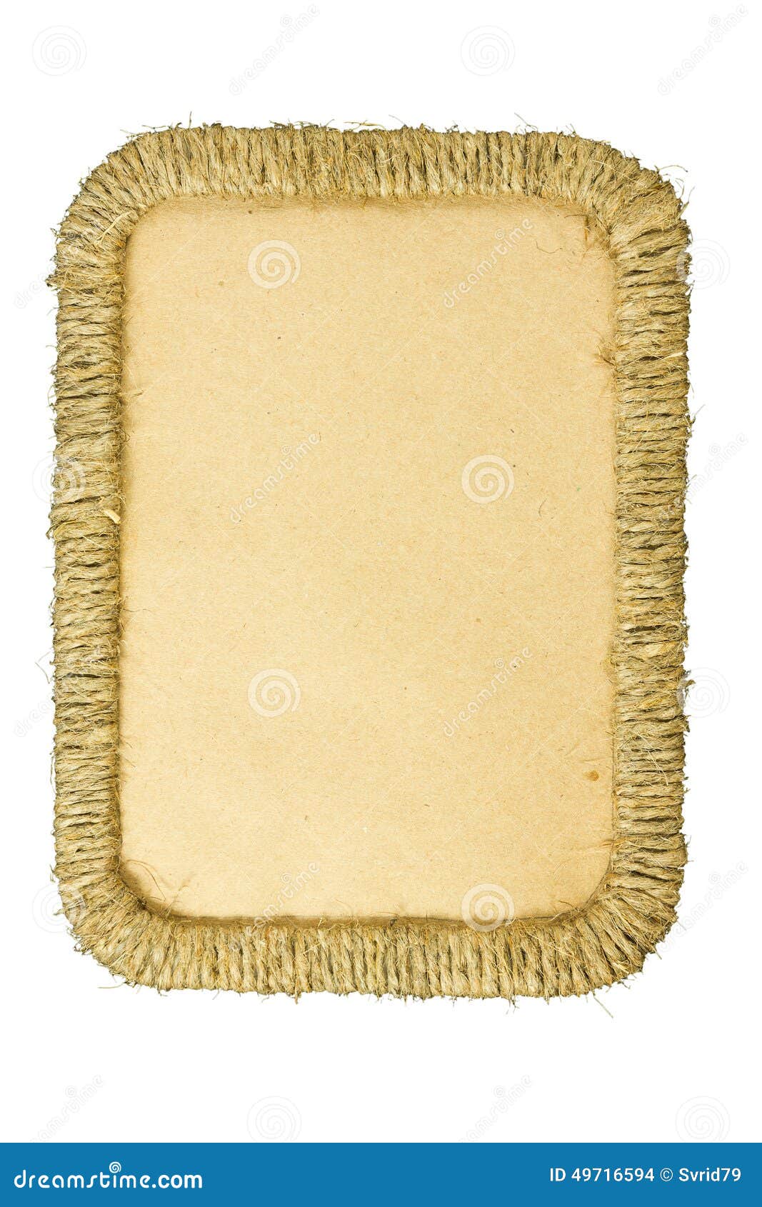 Rectangular Photo Frame Braided Jute Yarn. Stock Photo - Image of grey ...