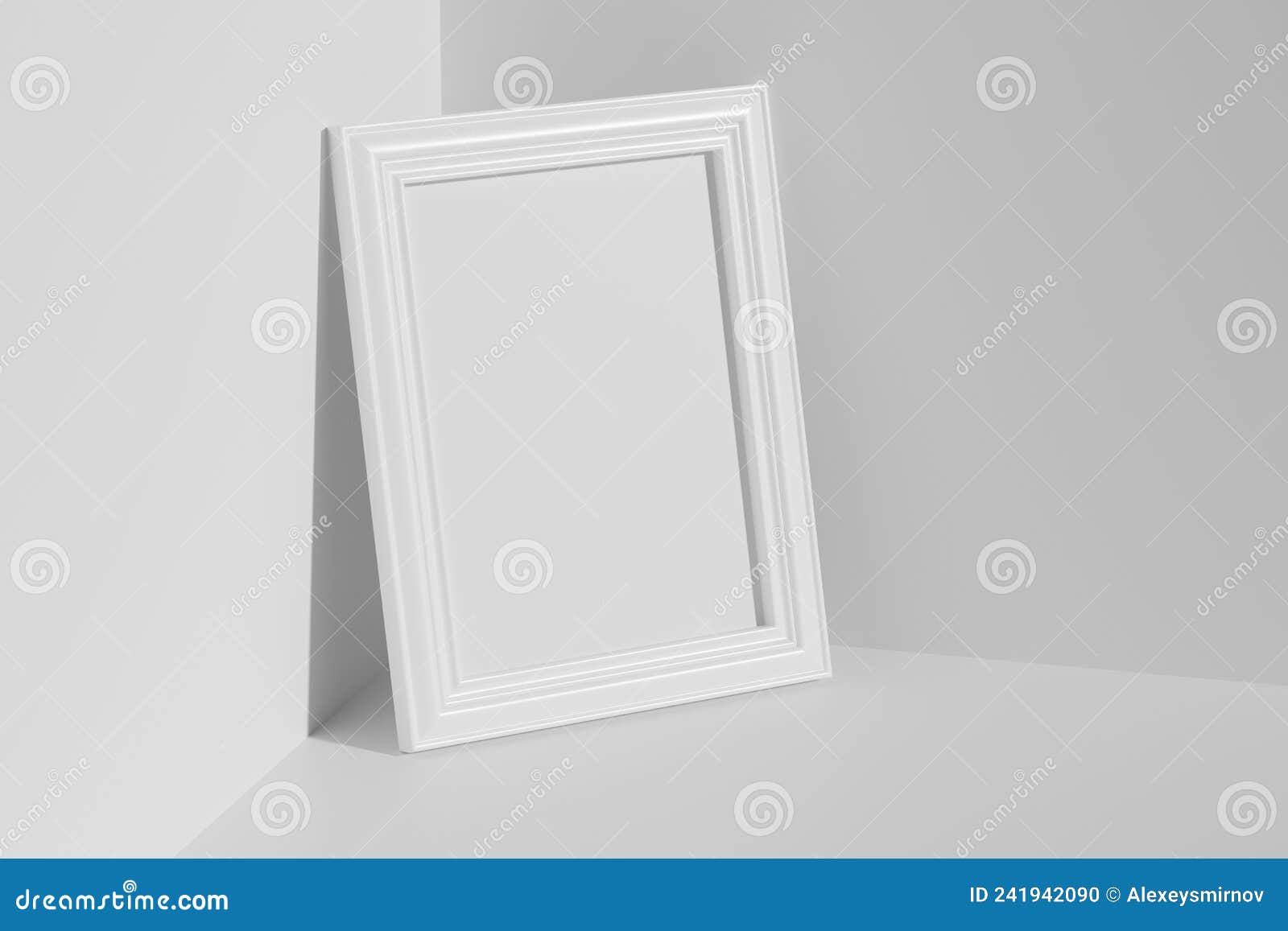 Rectangular Photo Frame on Floor in Corner Diagonal Top View Stock ...