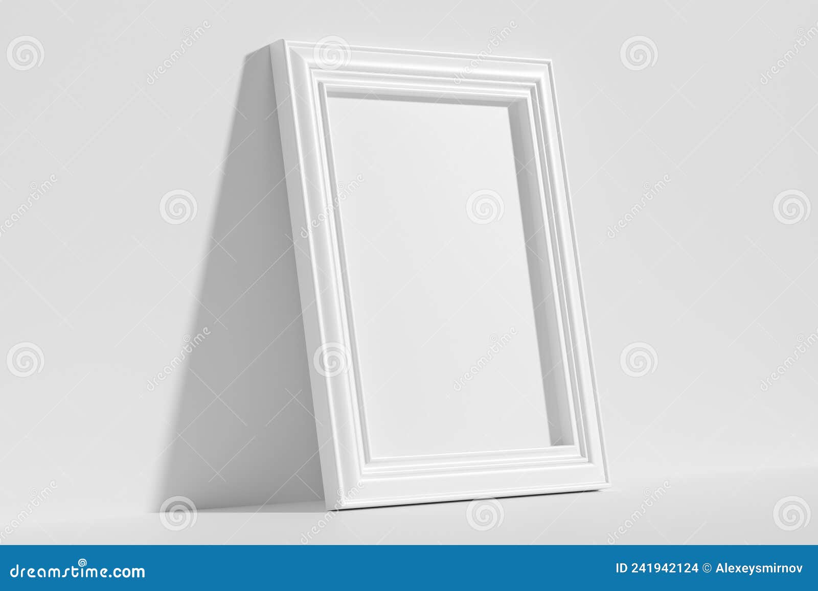 Rectangular Photo Frame on Floor Leaning at Wall Diagonal View Stock ...