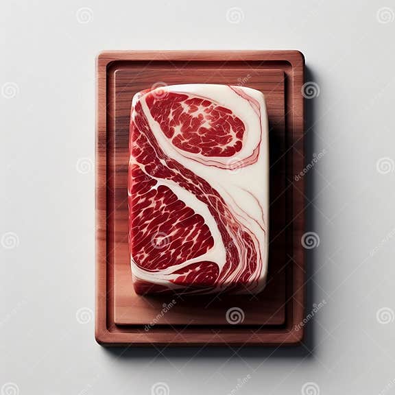 A Rectangular Piece of Meat on a Wooden Board Stock Illustration ...