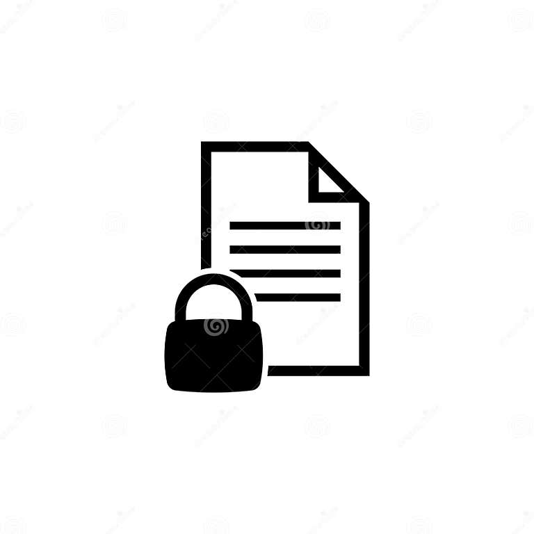 A Rectangular Piece of Paper with a Padlock on it. Blocked Document ...