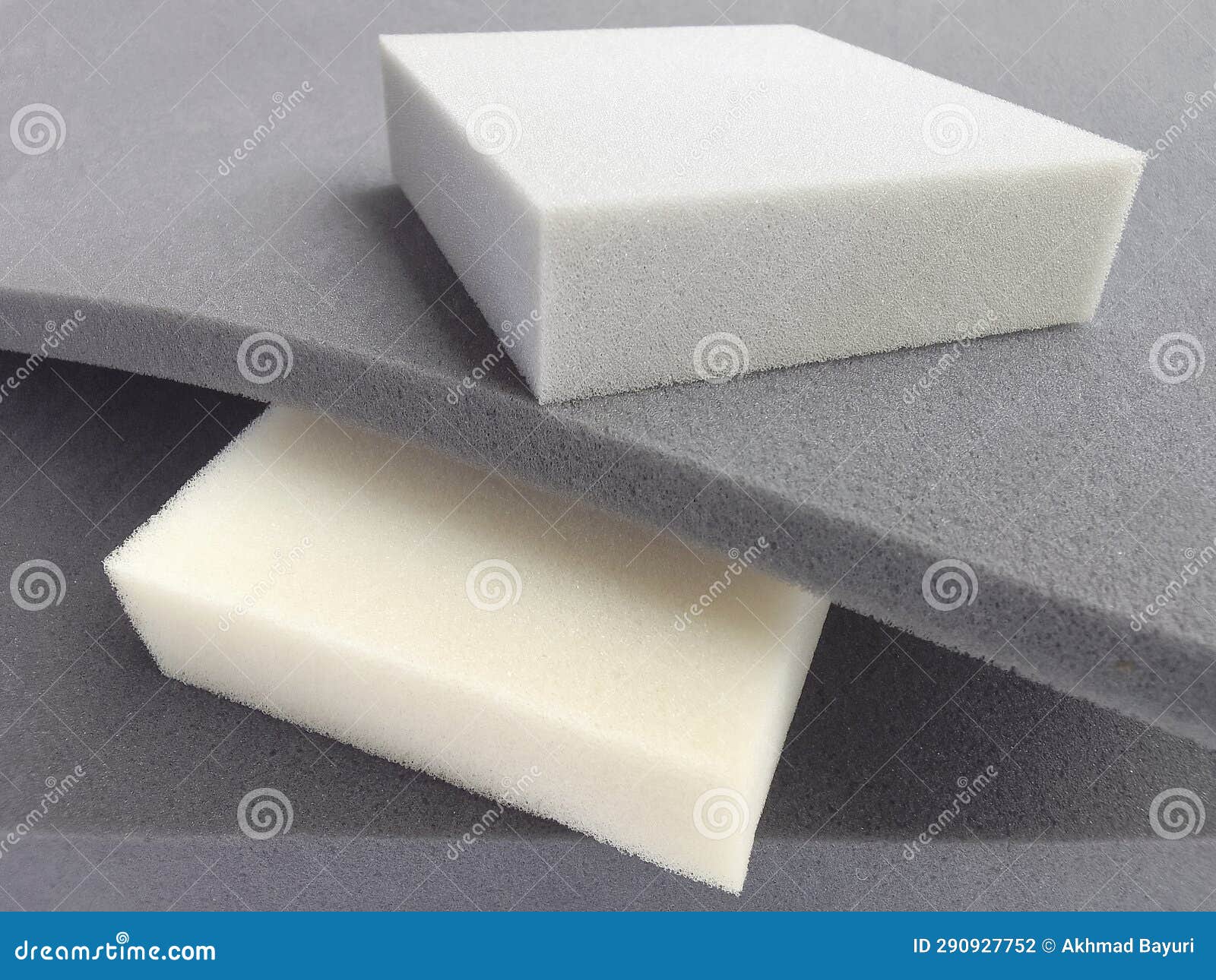 Rectangular Pieces of Gray and White Foam Sponge Stock Photo - Image of ...