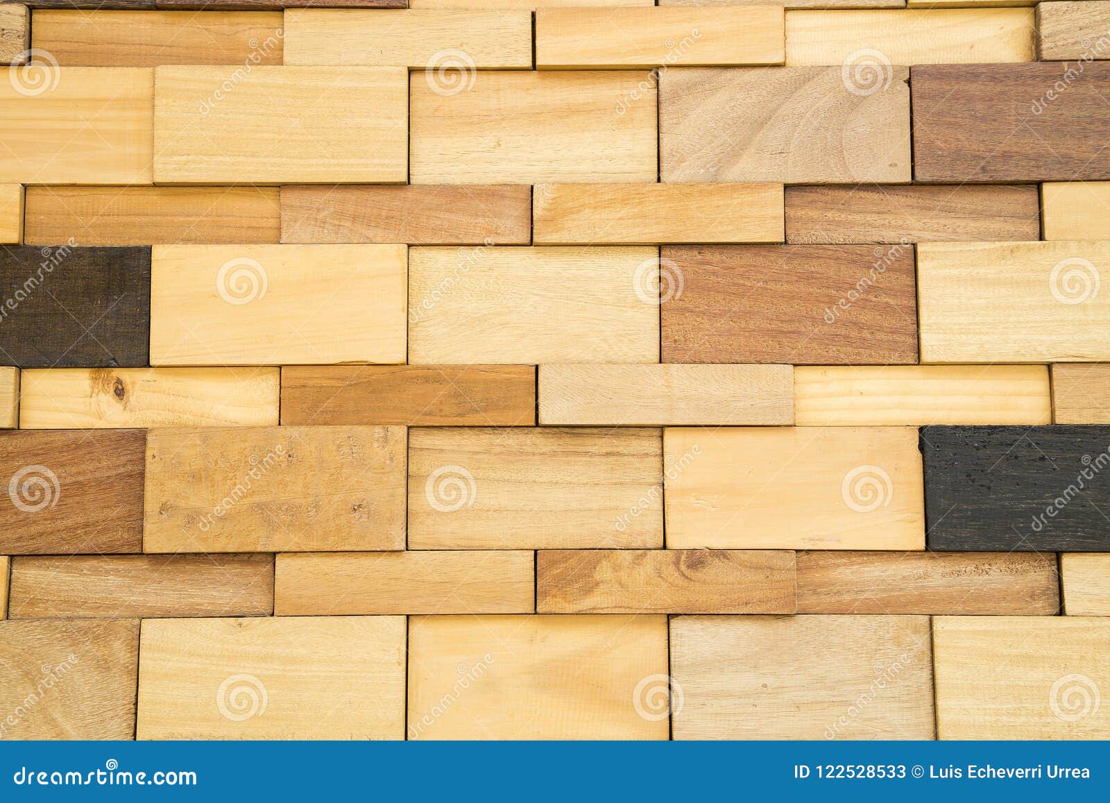 Rectangular Pieces of Wood Forming a Texture Stock Image - Image of ...