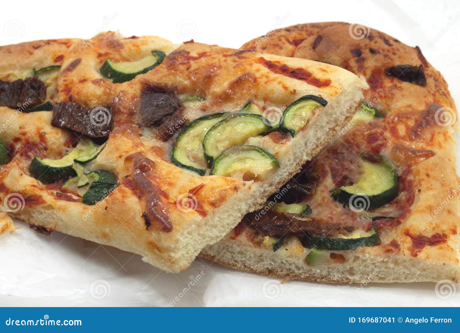 Rectangular Pizza Cut with Paper Container Stock Image - Image of ...