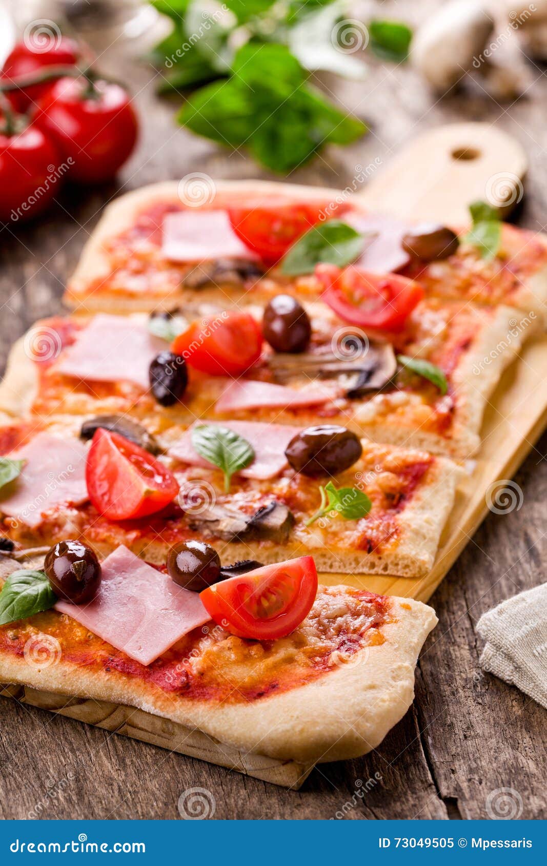 Rectangular Pizza stock image. Image of crust, kitchen - 73049505