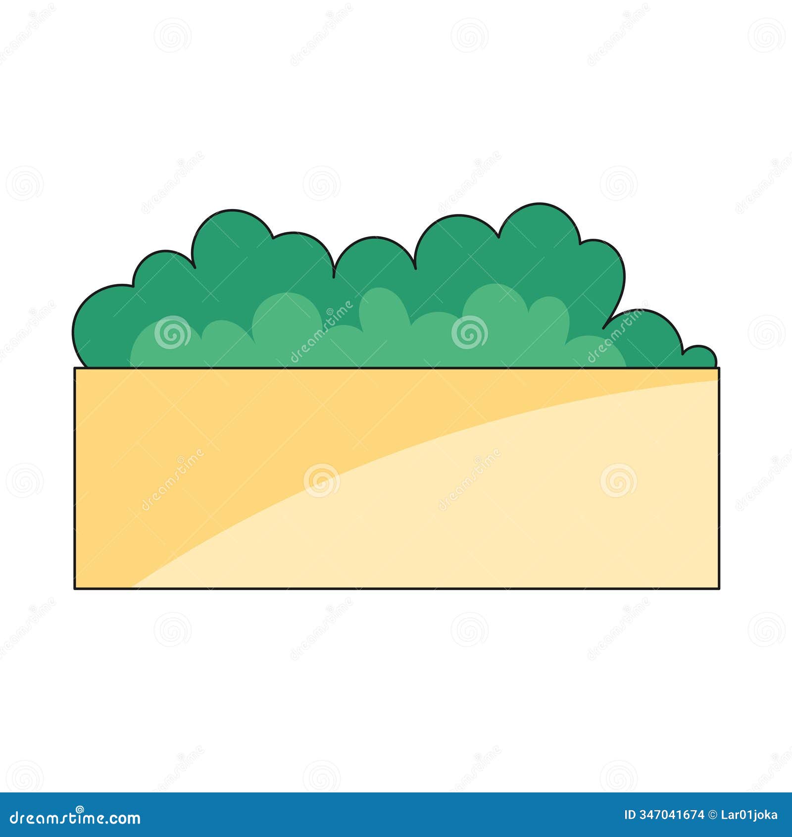 Rectangular Planter with Green Shrubs, Vector Stock Illustration ...