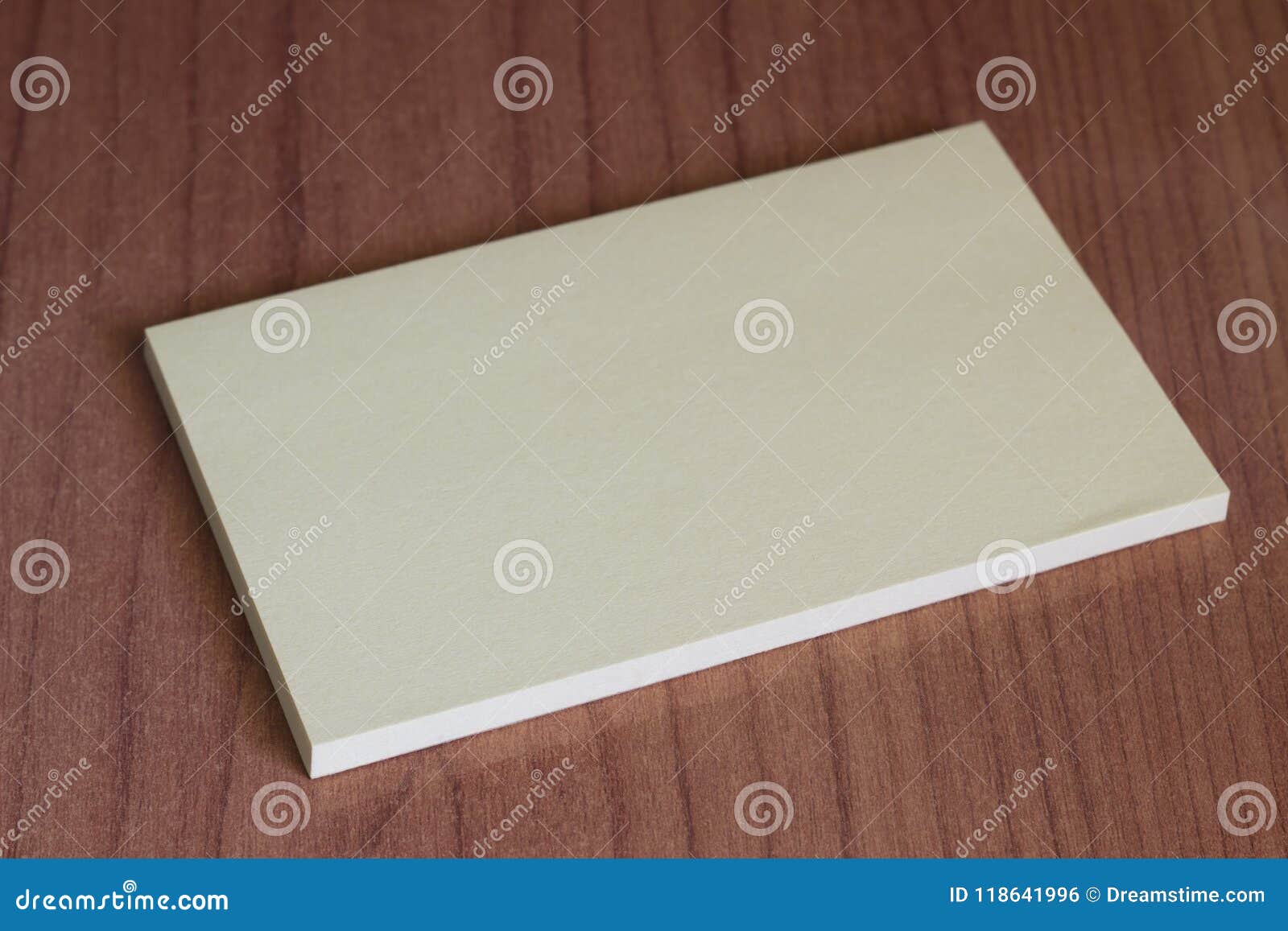 Rectangular Post it in Wood Table Stock Photo - Image of memory, blank ...