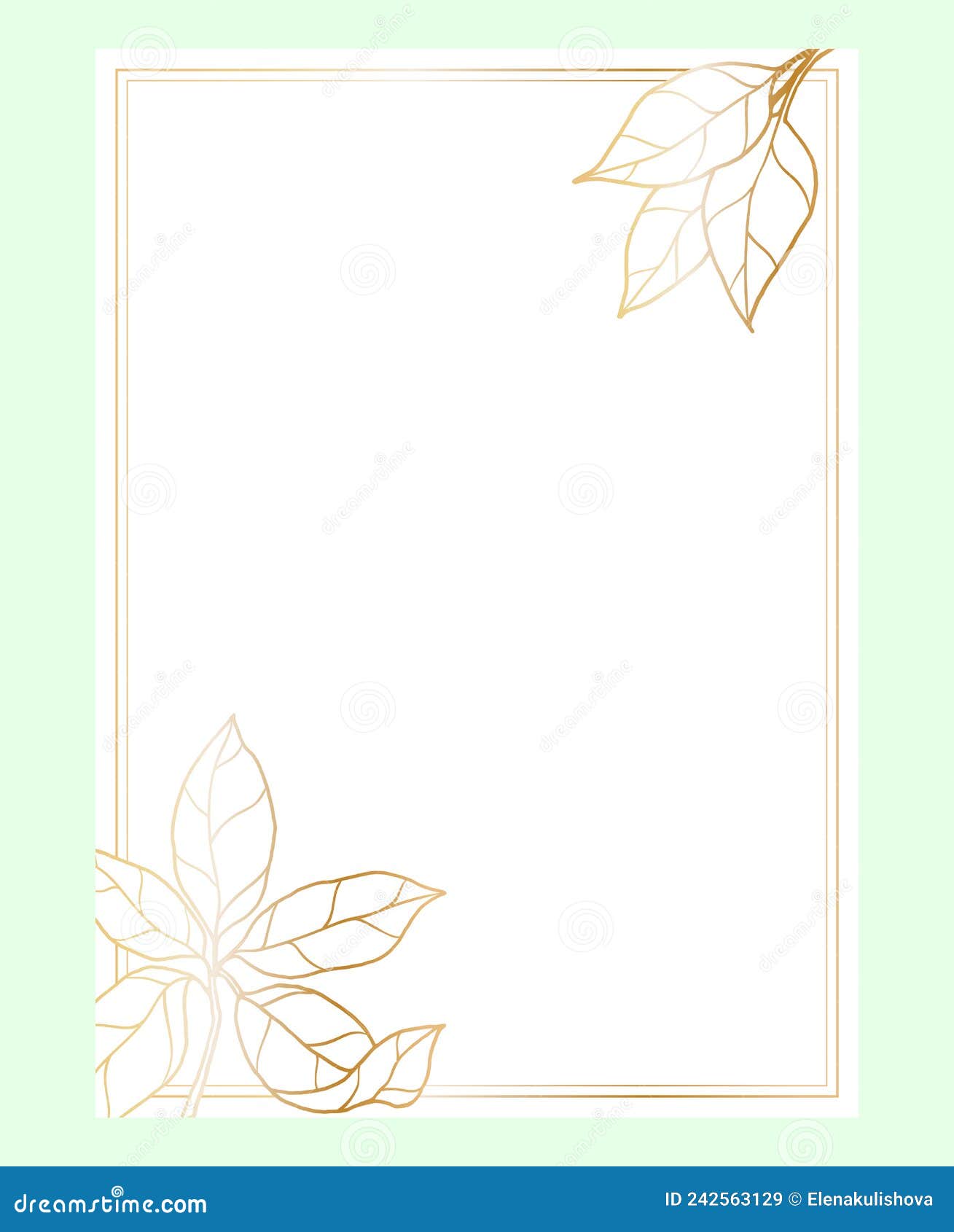 Rectangular Postcard Template with a Rectangular Frame Decorated in the ...